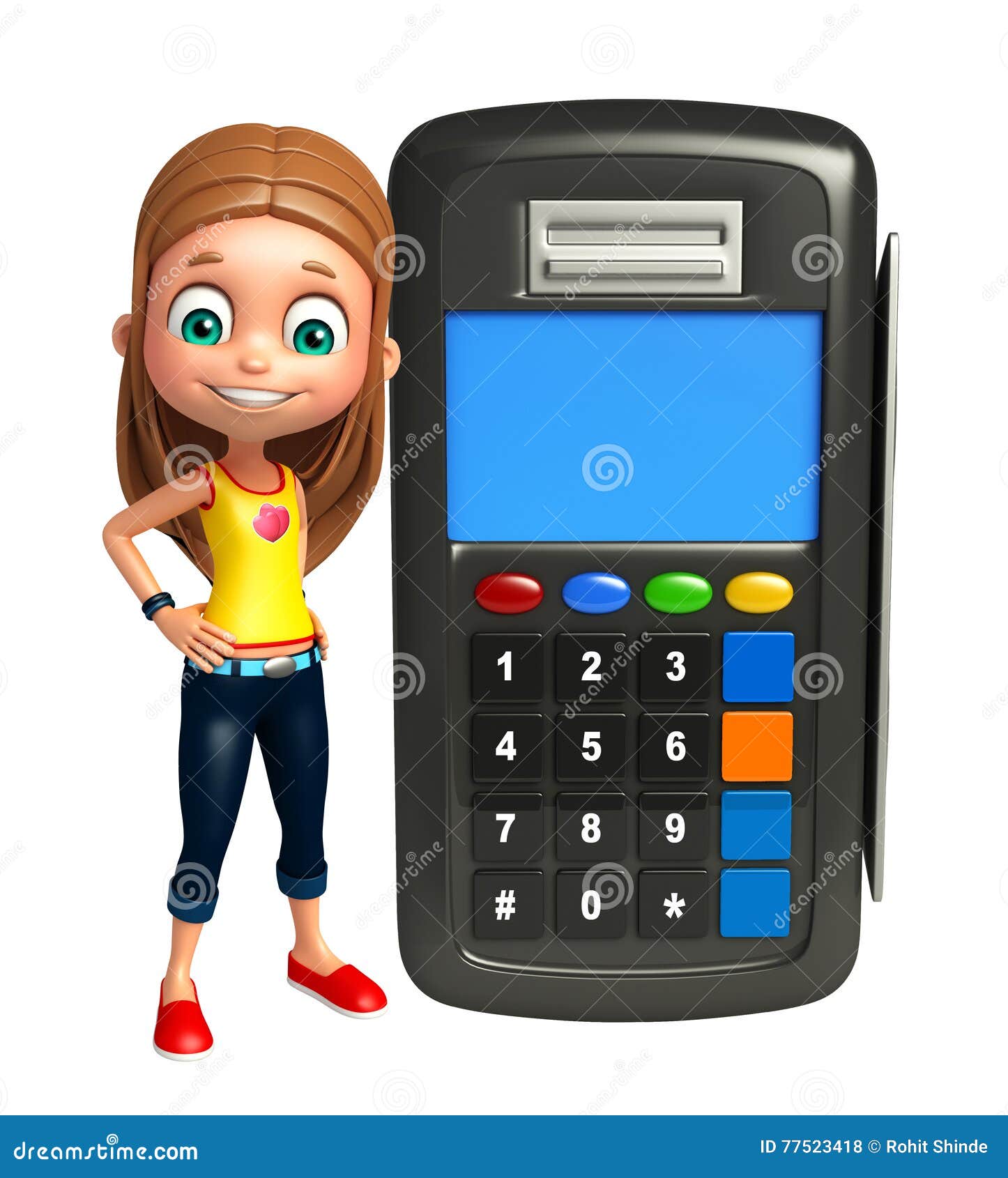 Kid girl with Swap machine stock illustration. Illustration of learning ...