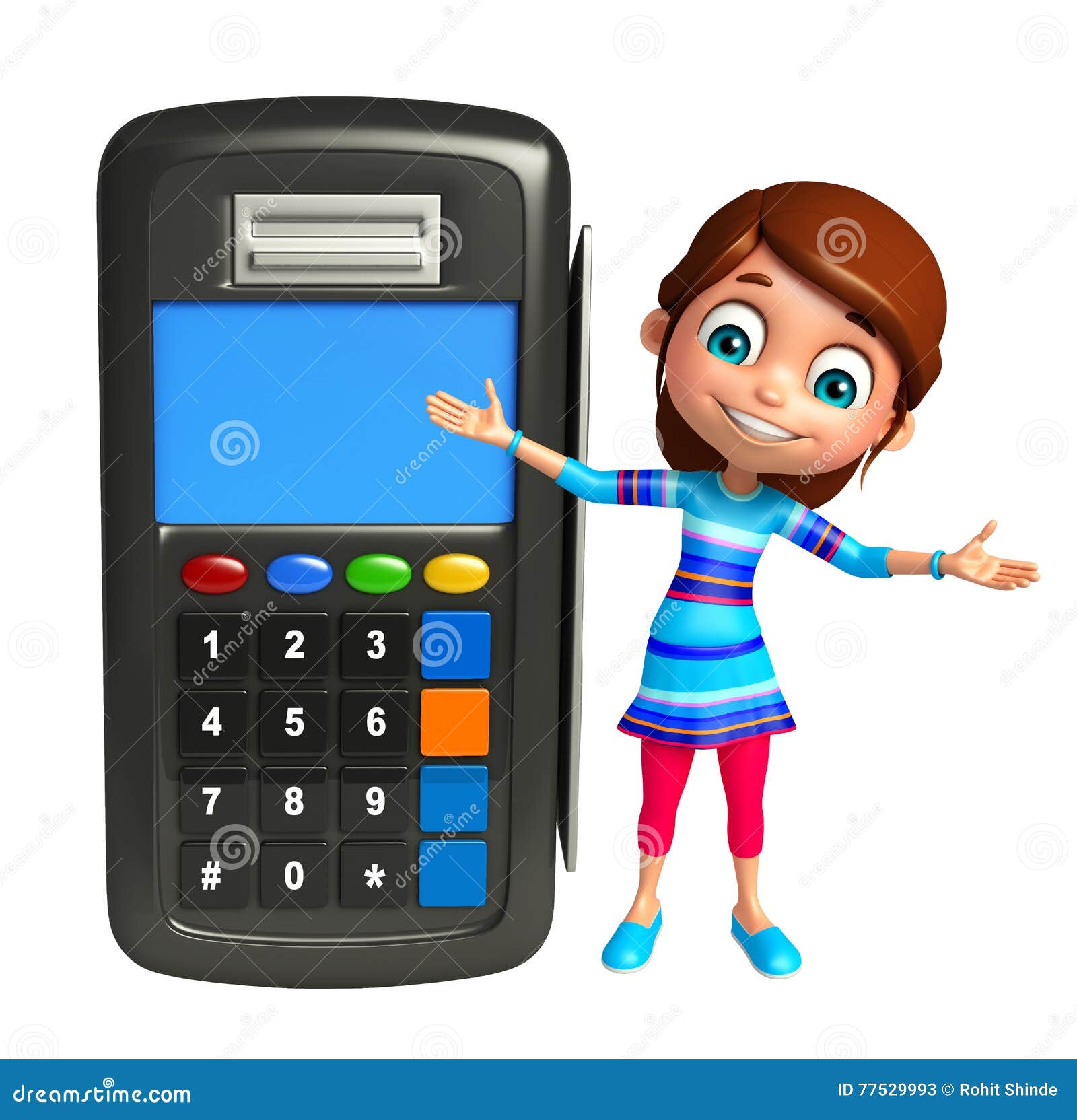 Kid girl with Swap machine stock illustration. Illustration of student ...