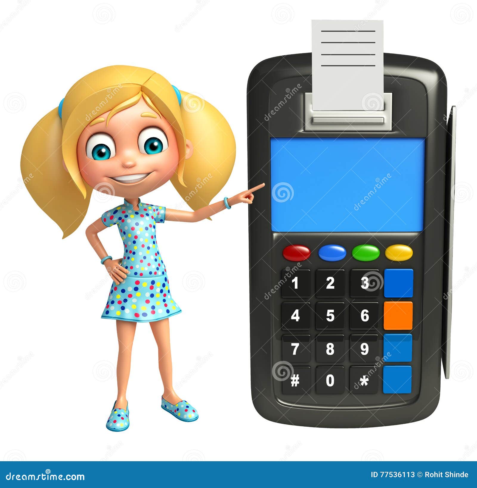 Kid girl with Swap machine stock illustration. Illustration of cheerful ...