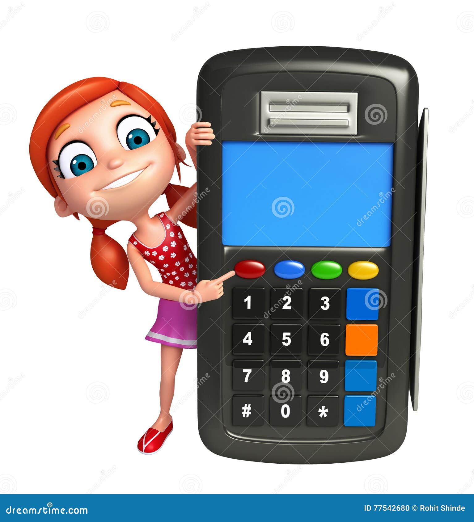 Kid girl with Swap machine stock illustration. Illustration of grade ...