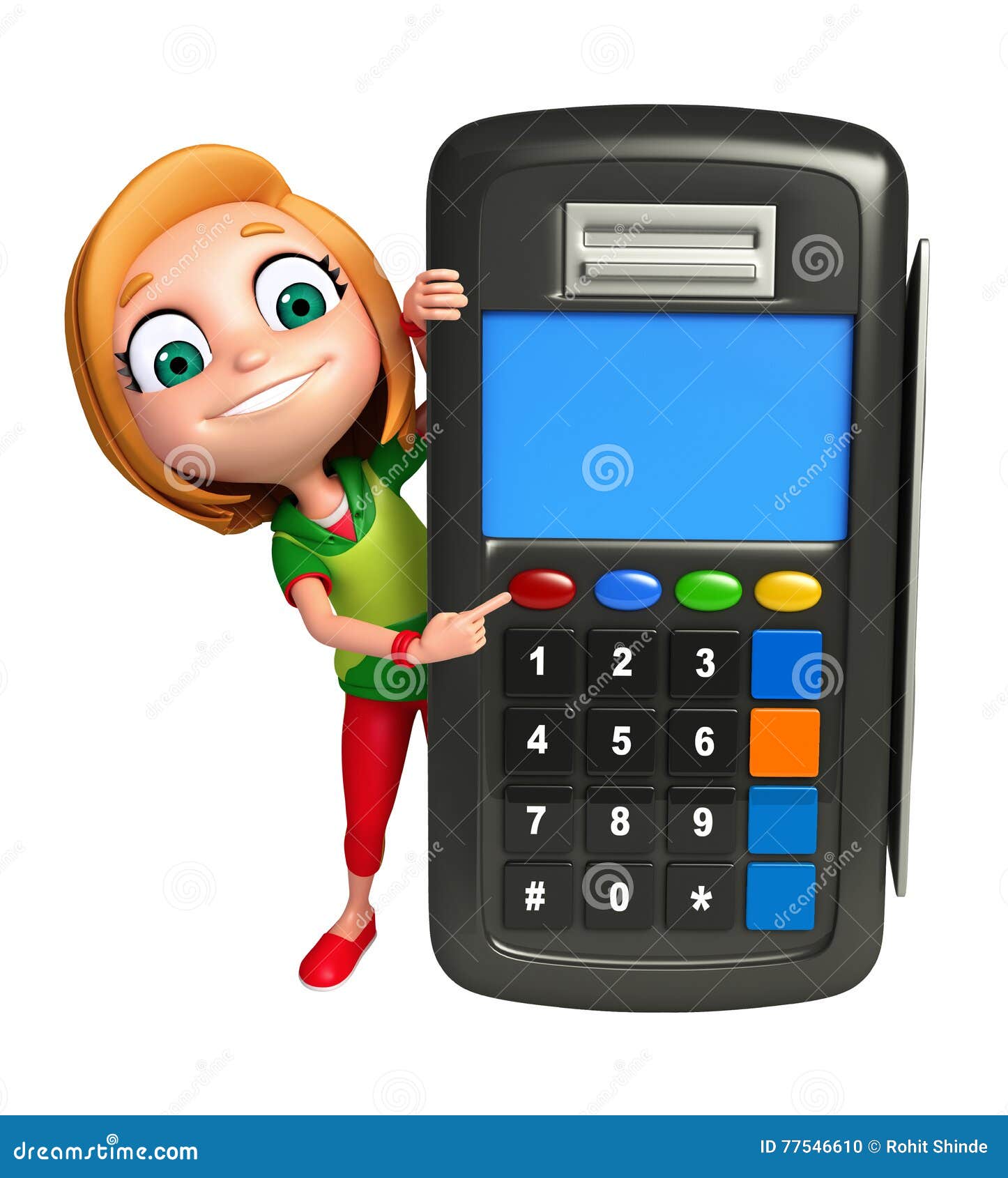 Kid girl with Swap machine stock illustration. Illustration of study ...