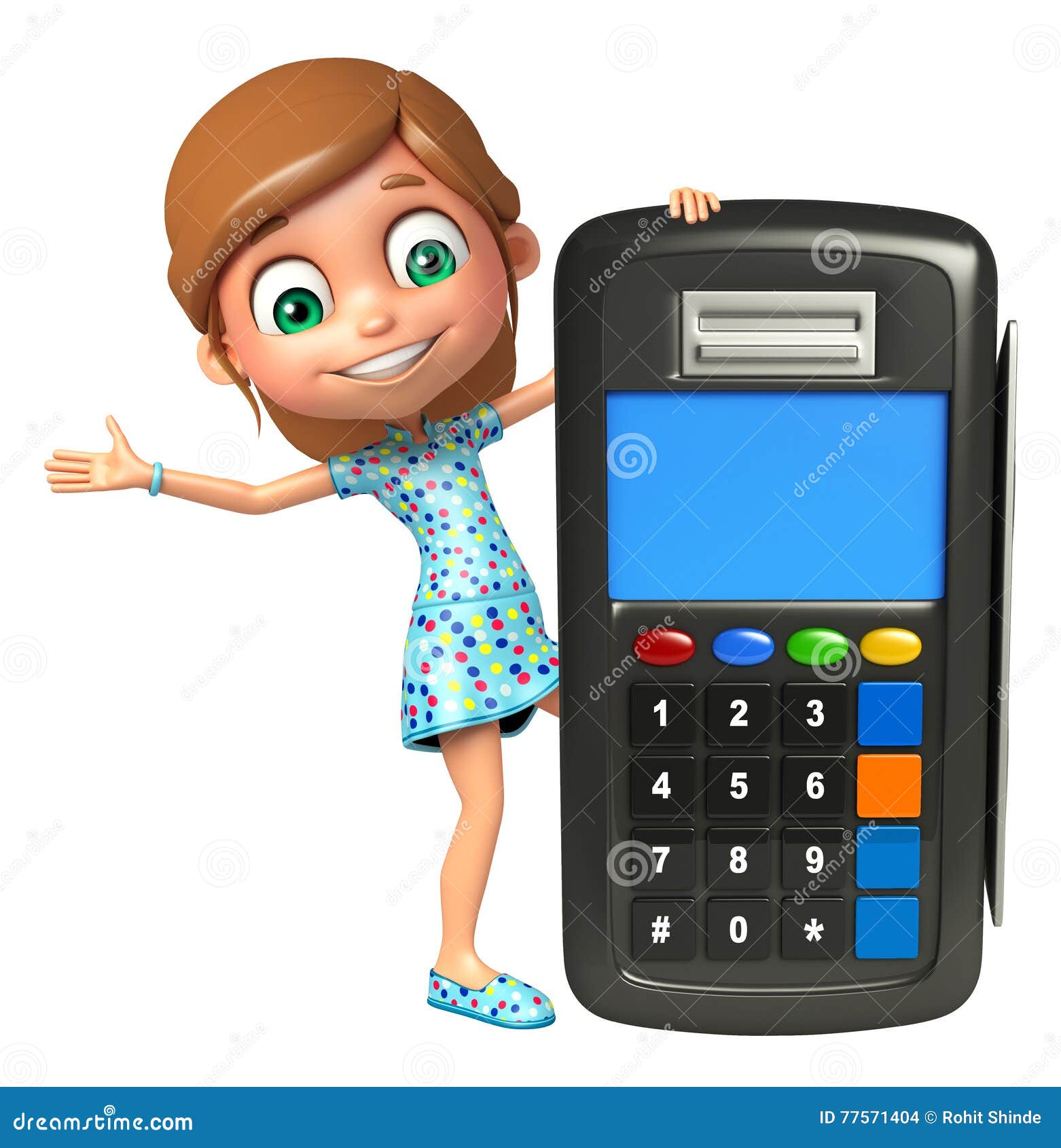 Kid girl with Swap machine stock illustration. Illustration of happy ...