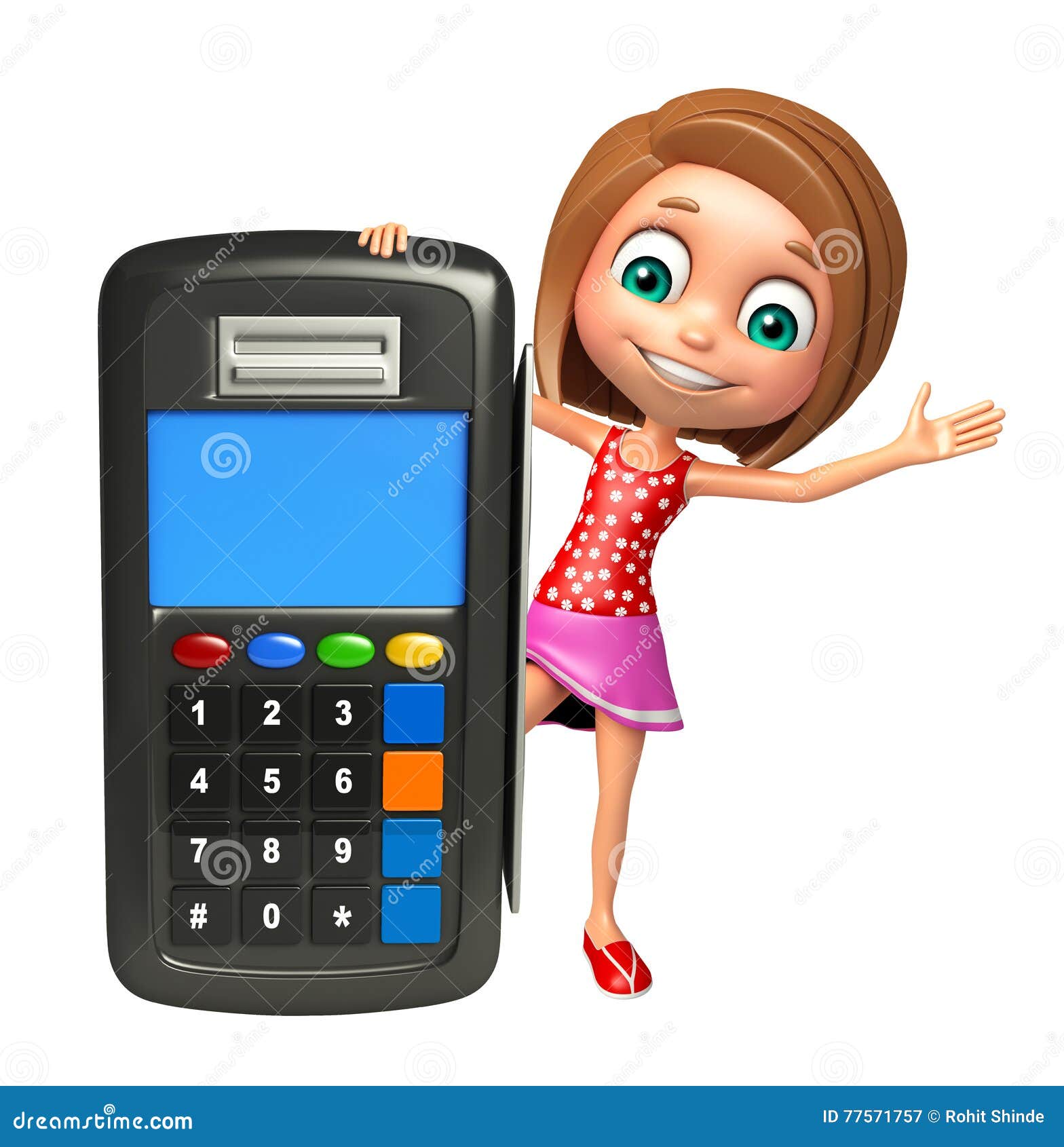 Kid girl with Swap machine stock illustration. Illustration of young ...