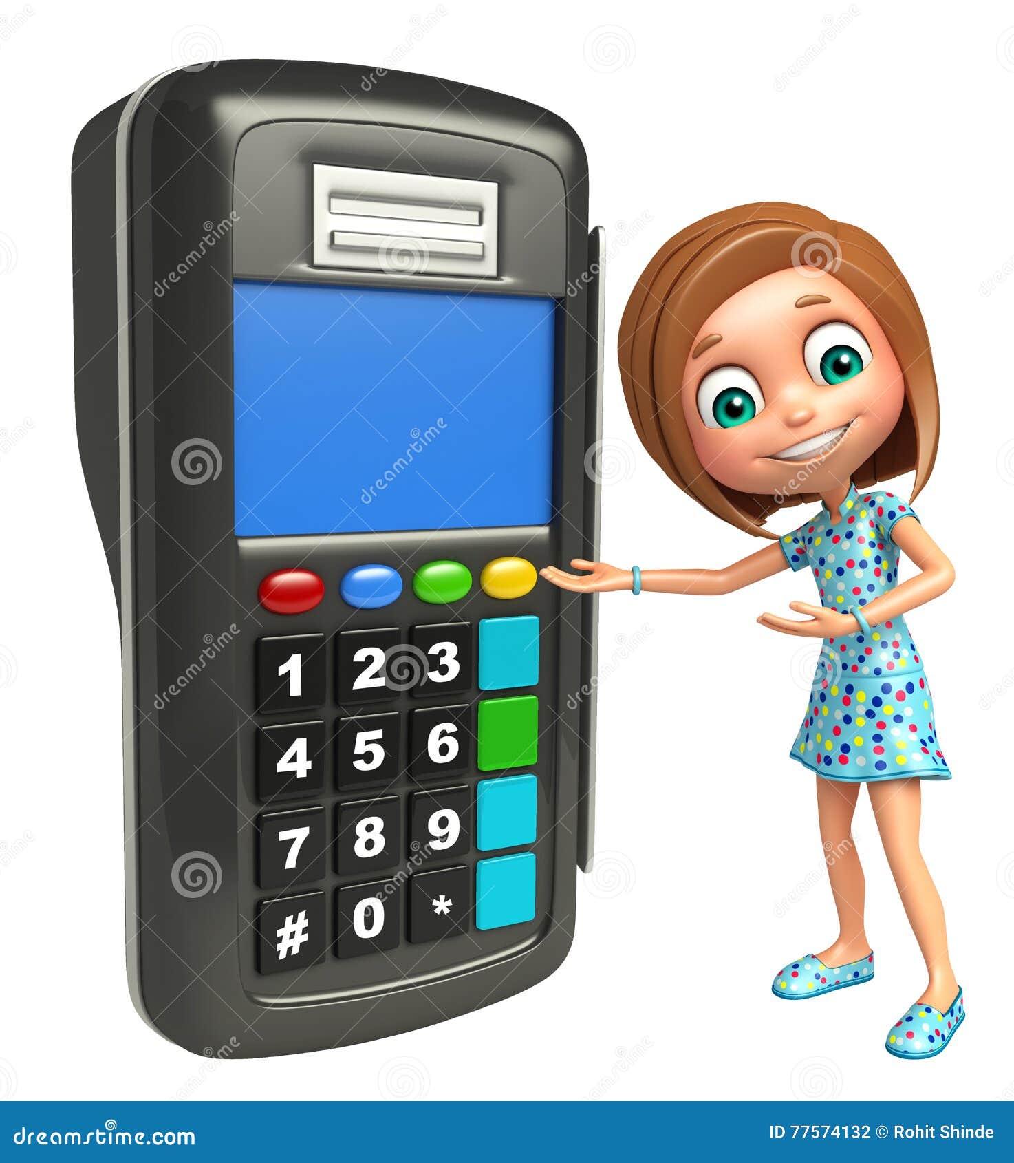 Kid girl with Swap machine stock illustration. Illustration of study ...