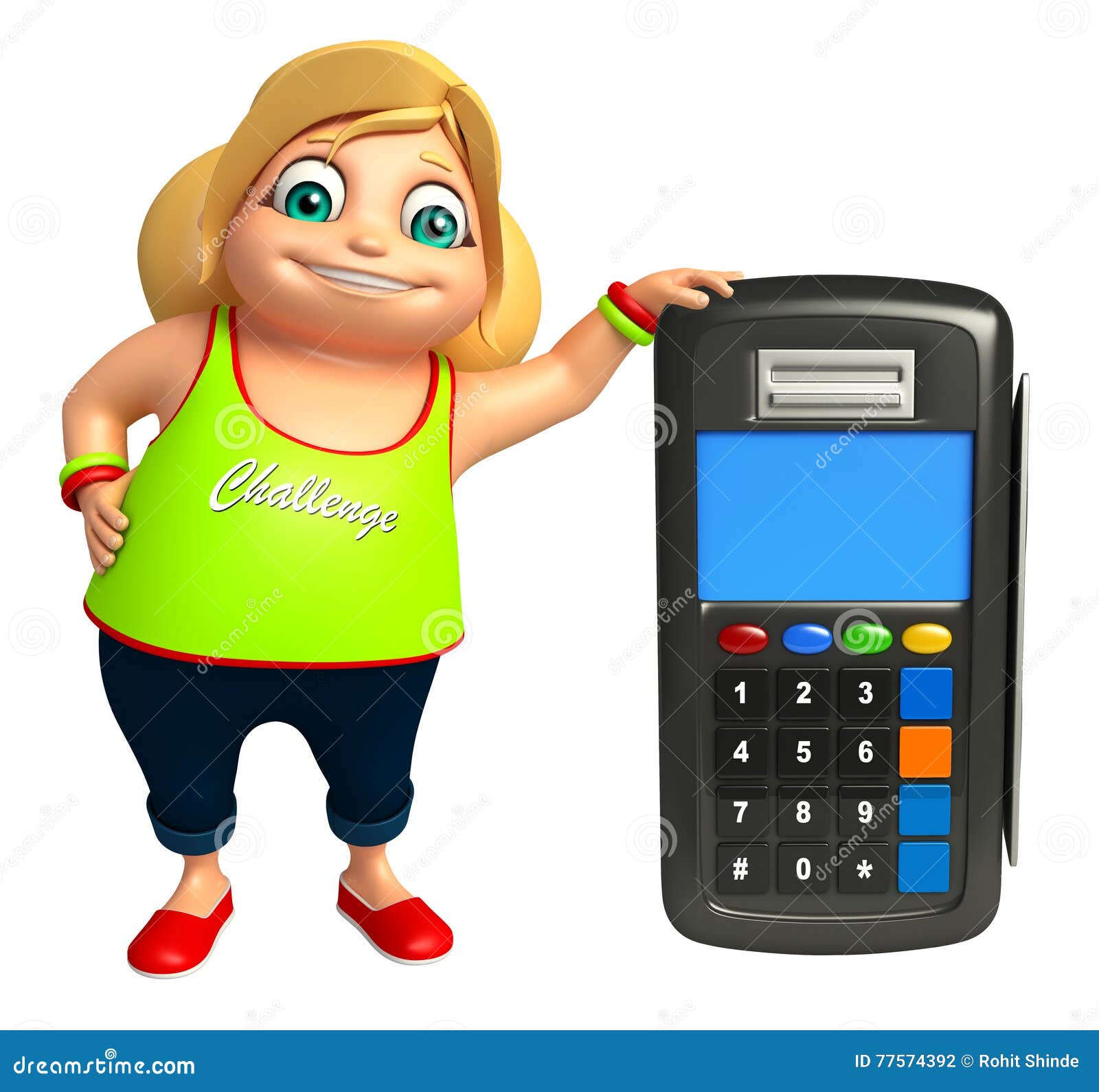 Kid girl with Swap machine stock illustration. Illustration of student ...