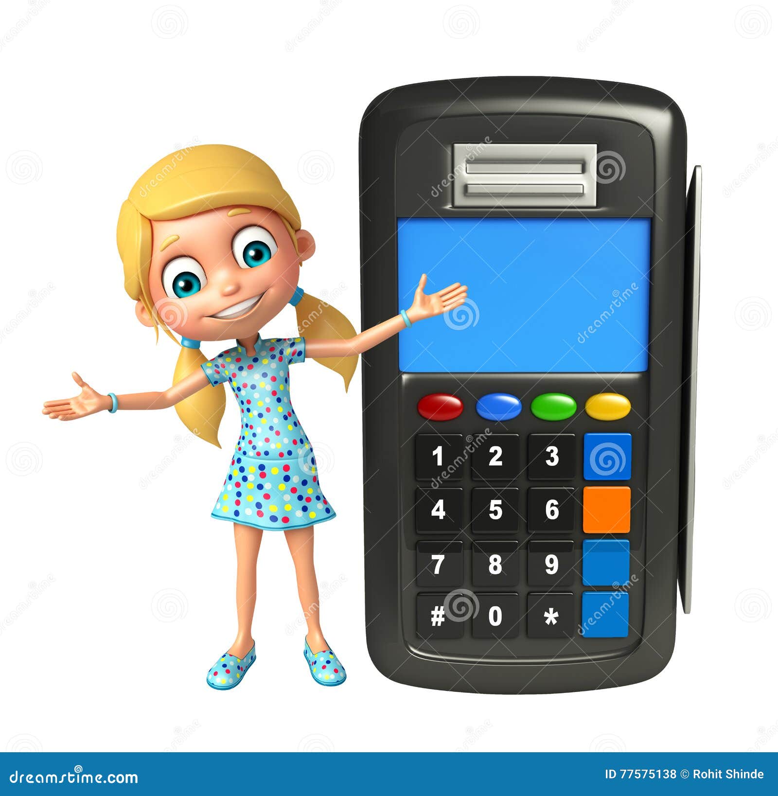Kid girl with Swap machine stock illustration. Illustration of school ...