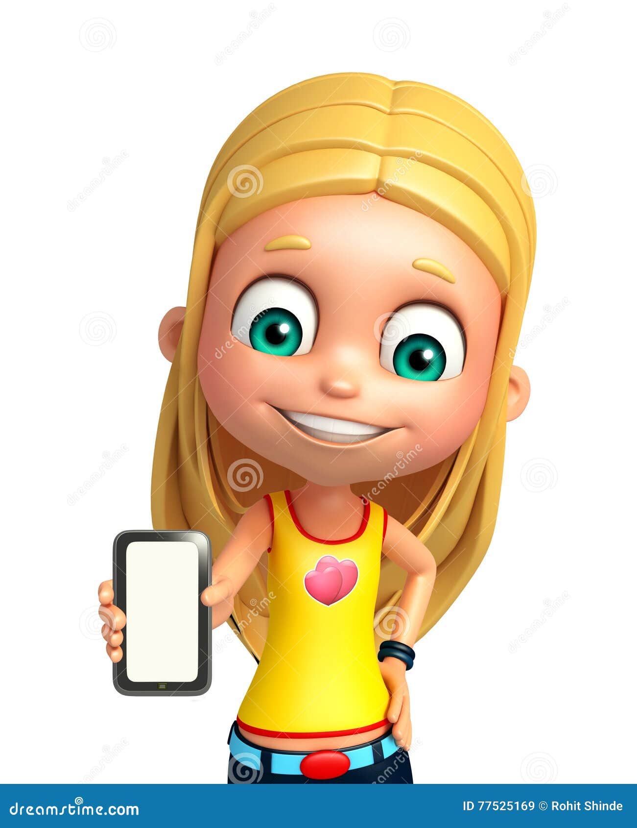 Kid girl with Tab stock illustration. Illustration of activity - 77525169