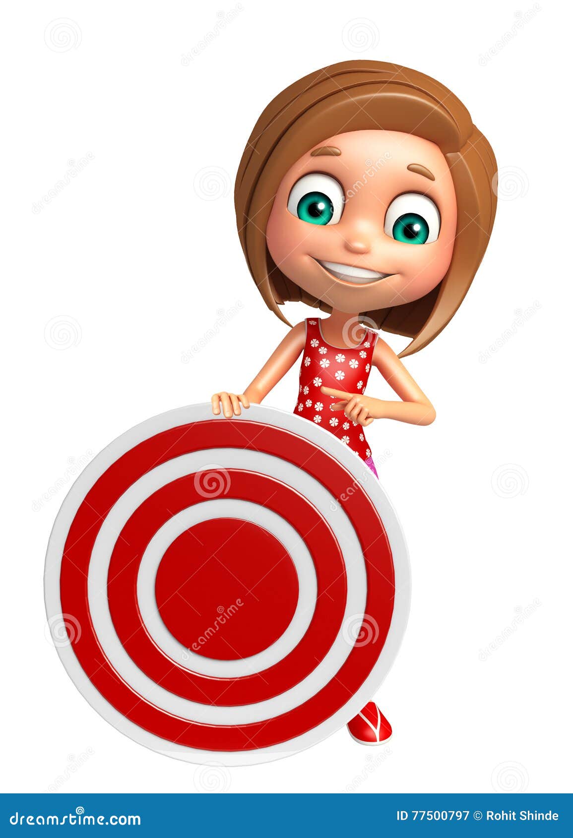 Kid girl with Target sign stock illustration. Illustration of ...