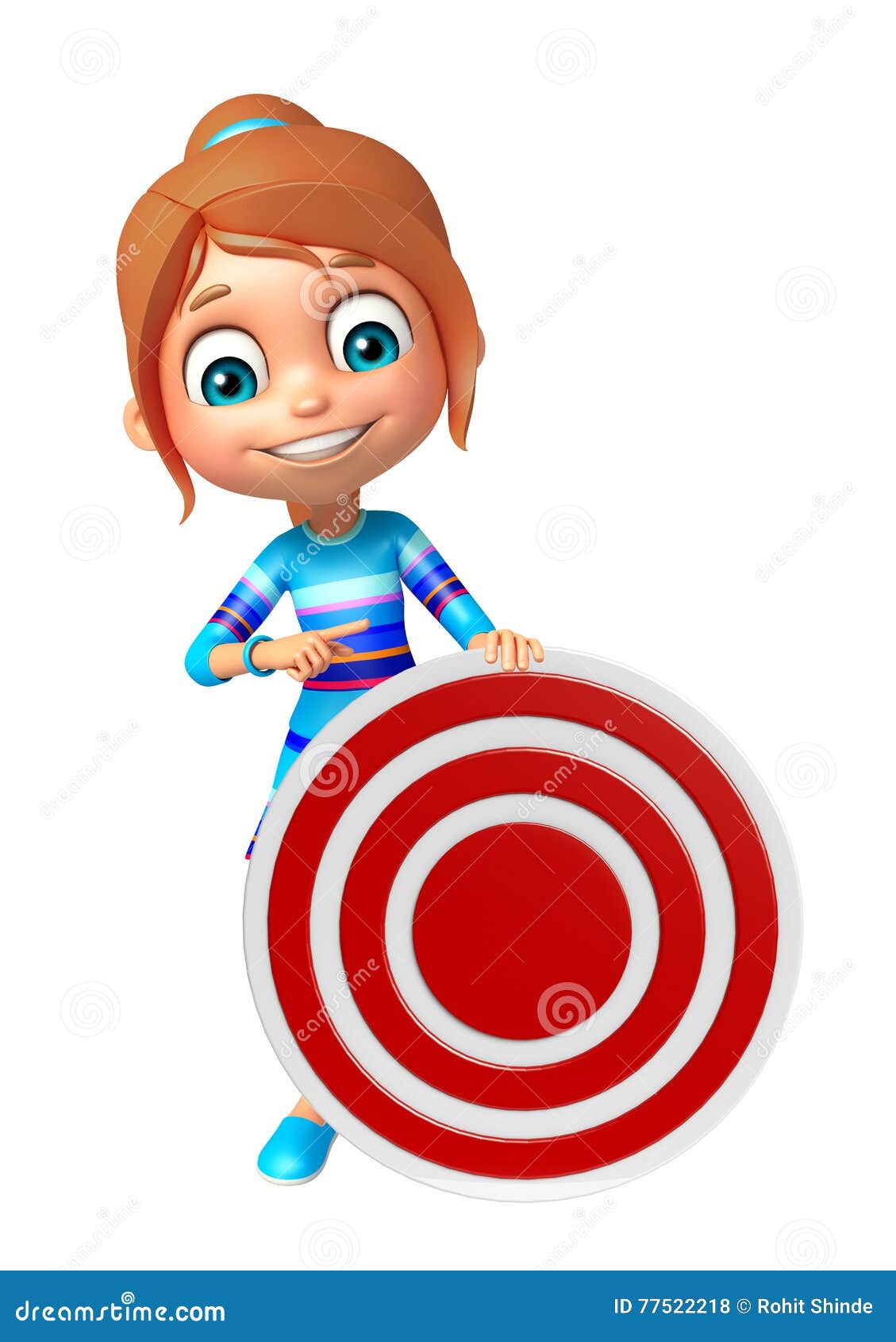 Kid girl with Target sign stock illustration. Illustration of girl ...