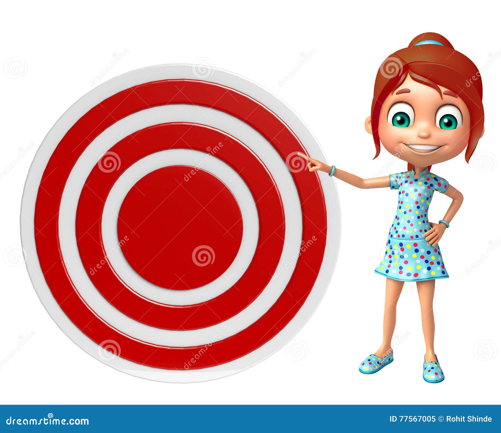 Kid girl with Target sign stock illustration. Illustration of study ...