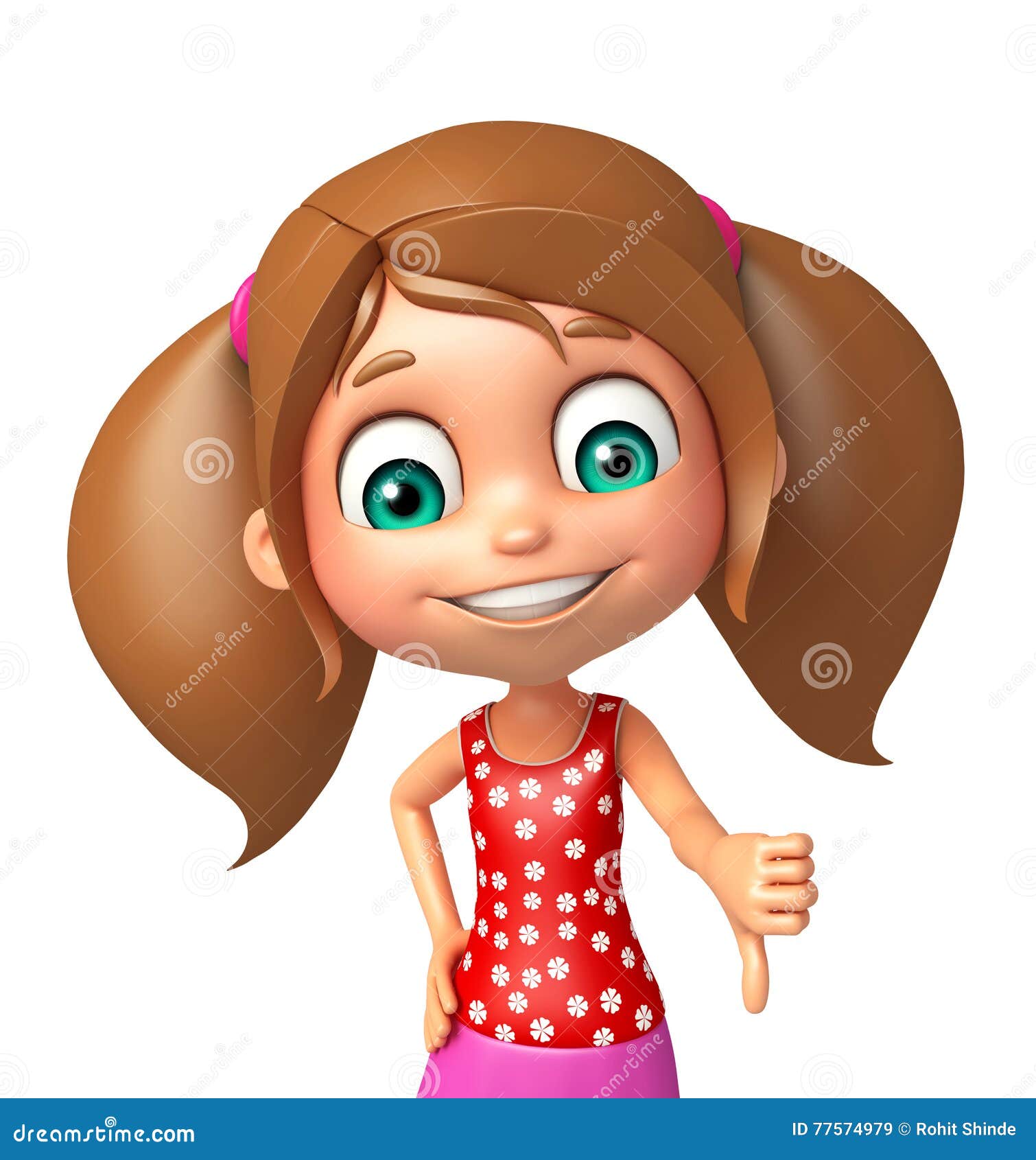Girl Kid Thumbs Up Cartoon Child Peeking Over Sign Vector Illustration ...