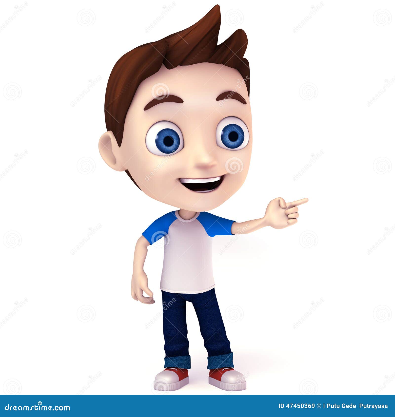 Kid give direction pose stock illustration. Illustration of happy ...
