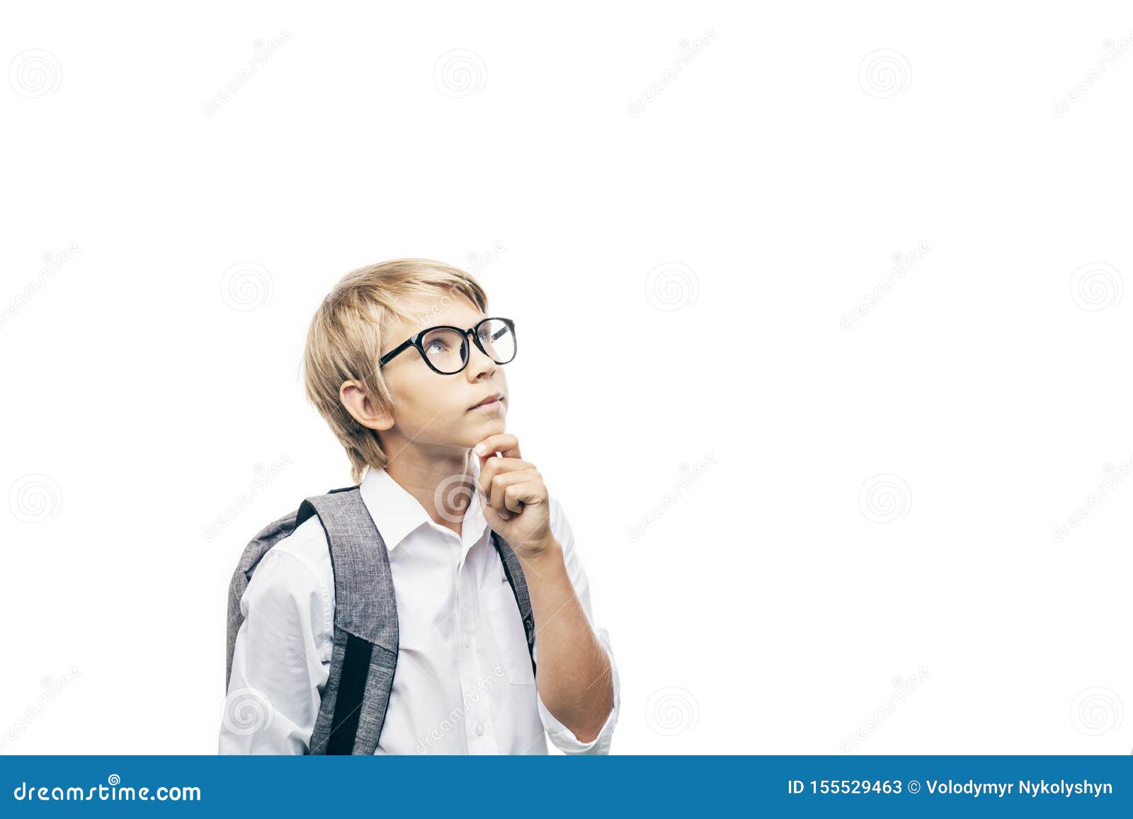 Kid in Glasses Reflecting stock image. Image of pupil - 155529463