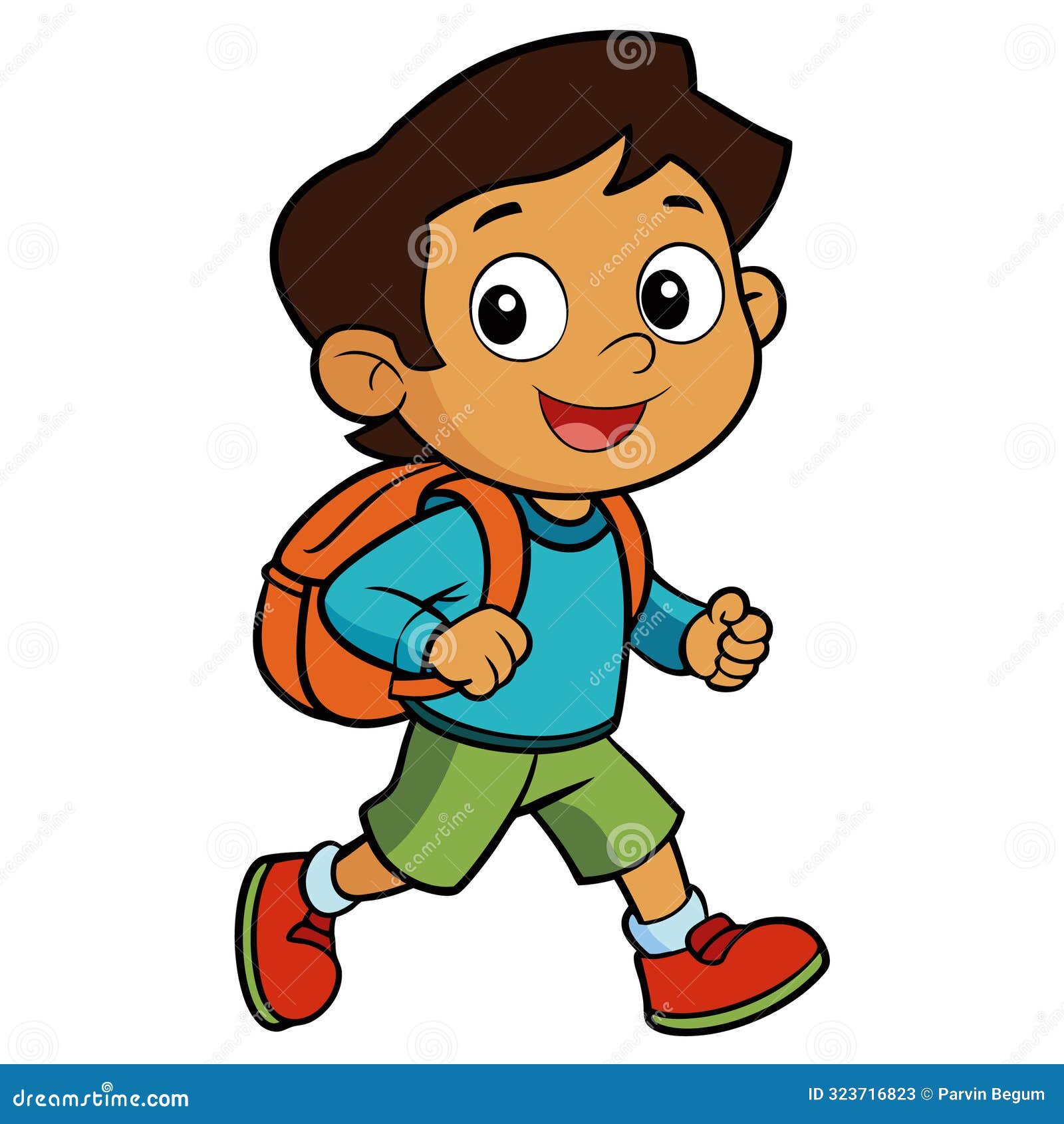Kid Go To School Cartoon Vector Icon Illustration Stock Illustration ...