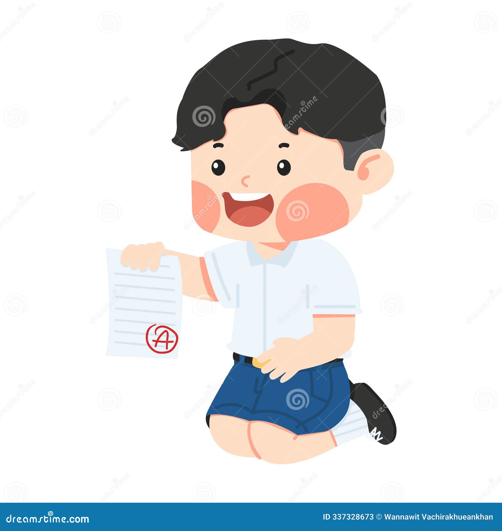 Kid got an a on my exam stock illustration. Illustration of childhood ...