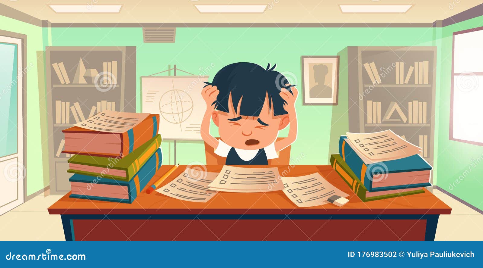 Sad Schoolboy Homework Stock Illustrations – 84 Sad Schoolboy Homework ...