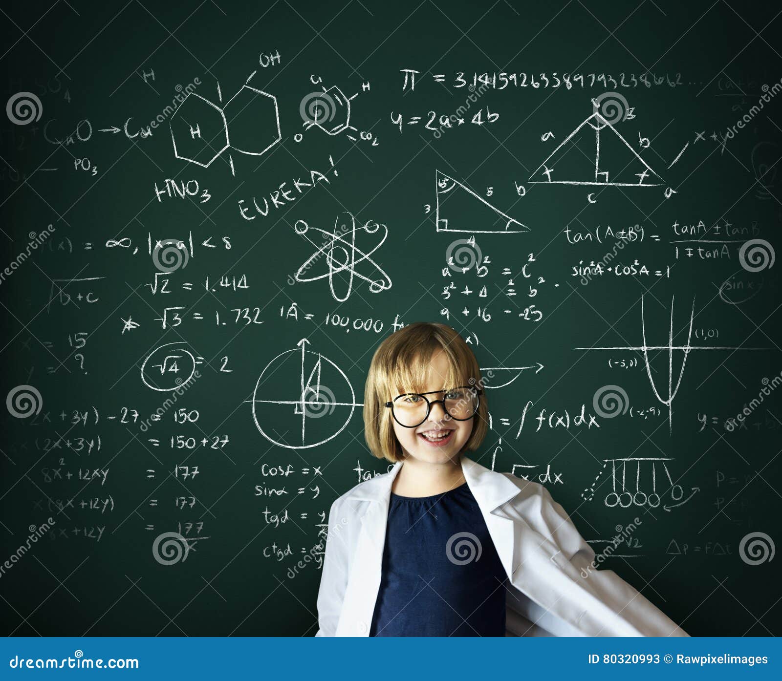 Kid Gown Smiling Childhood Math Concept Stock Image - Image of girl ...