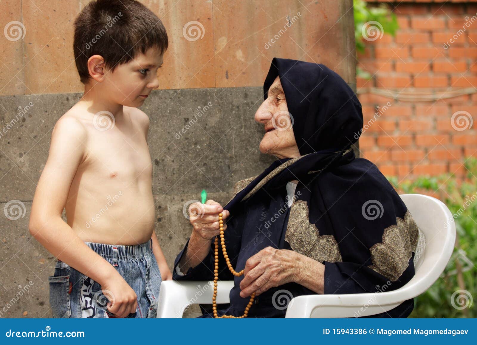 Kid and granny stock photo. Image of little, persons - 15943386