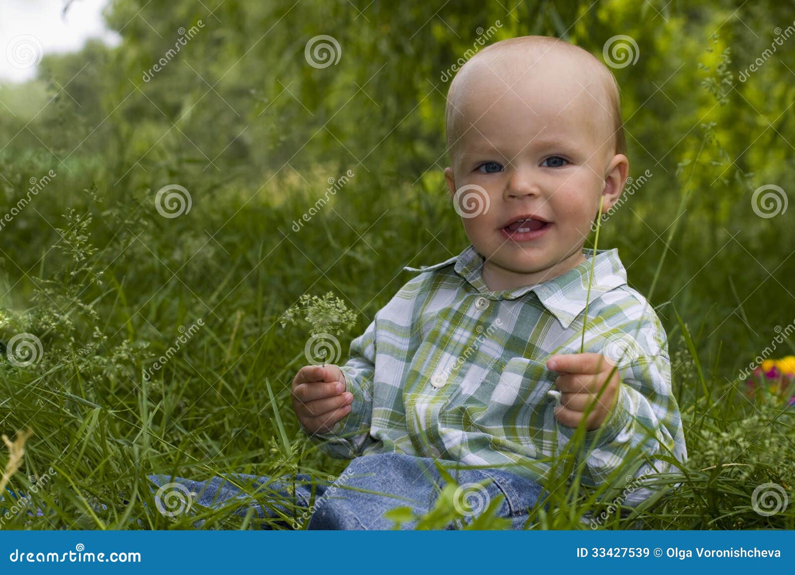 Kid in grass stock image. Image of summer, cord, childhood - 33427539