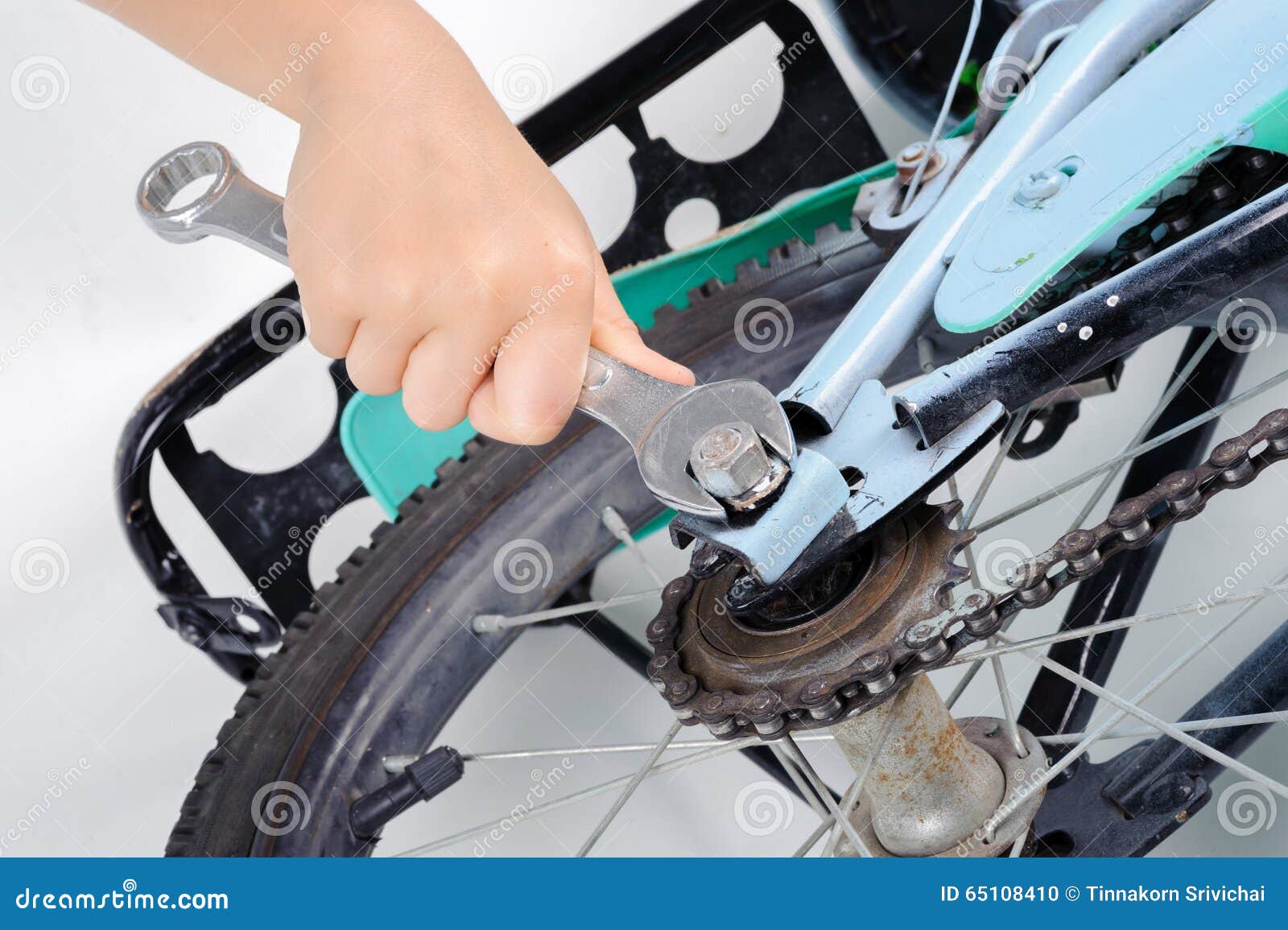 Kid hand fixing gear stock photo. Image of rust, steal - 65108410