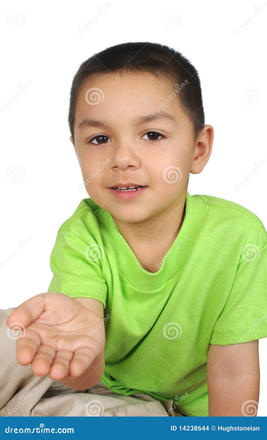Kid with hand out stock photo. Image of hair, hispanic - 14238644
