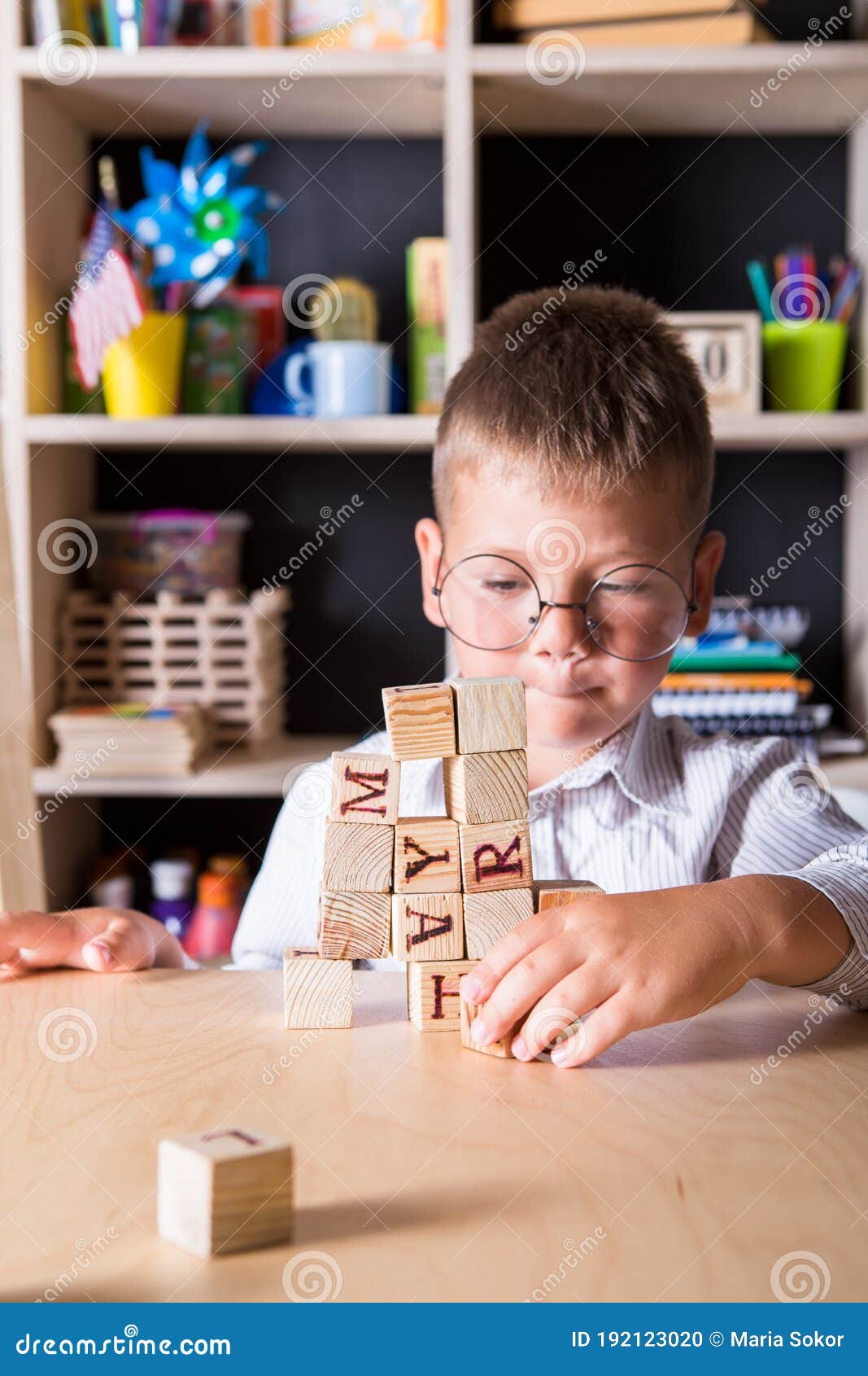 Kid Hands Playing Building Pyramid of Cubes, Child Studying ...