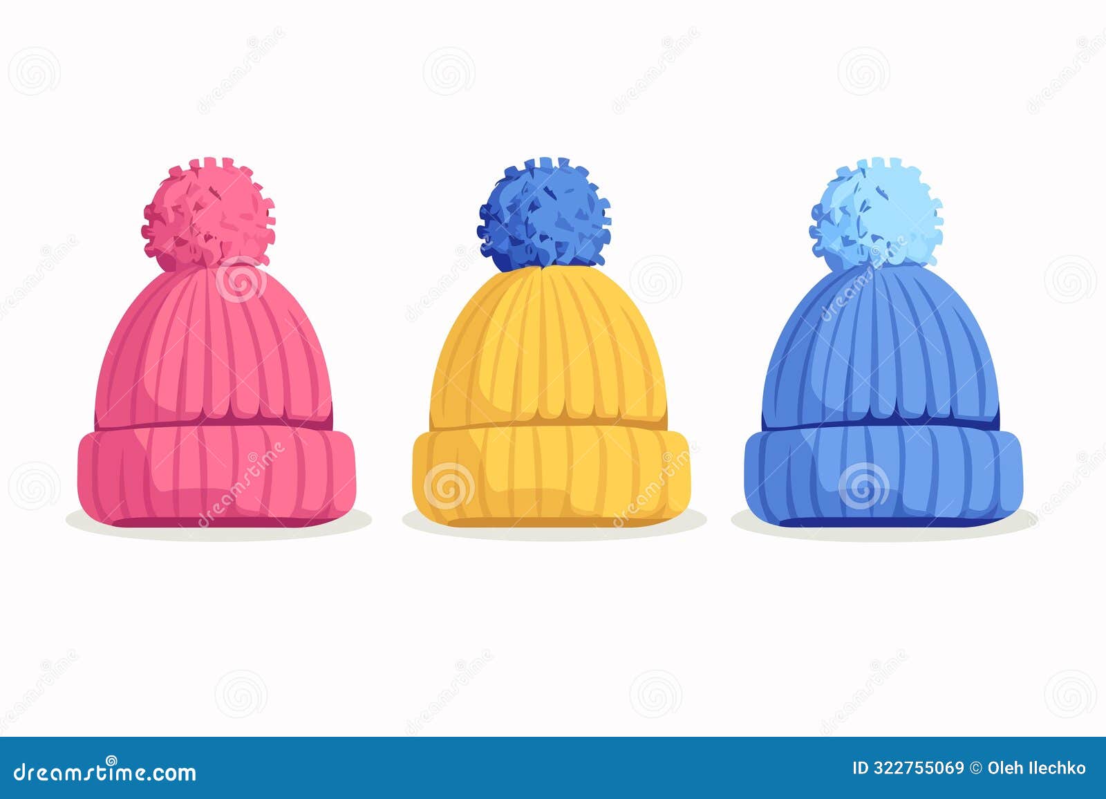 Kid Hat Set Isolated Vector Style Stock Vector - Illustration of color ...