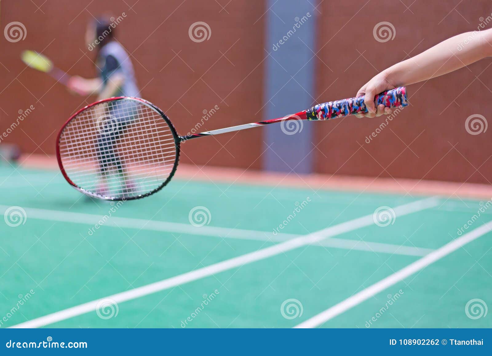 Kid Holding Badminton Racket in Badminton Court Stock Photo - Image of ...