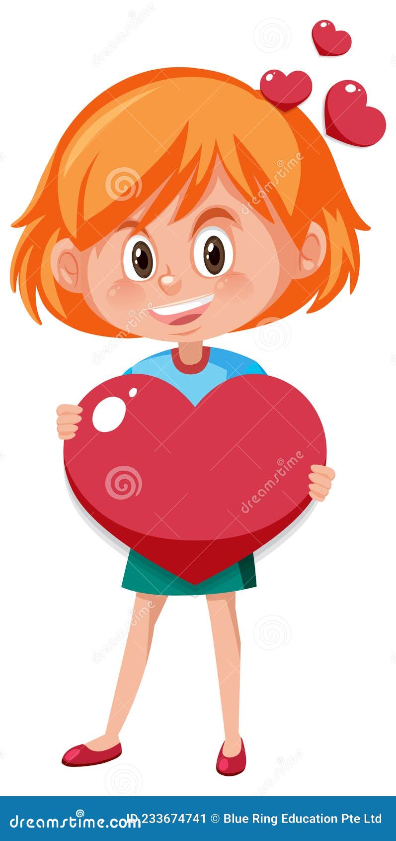 Kid Holding Heart on White Background Stock Vector - Illustration of ...