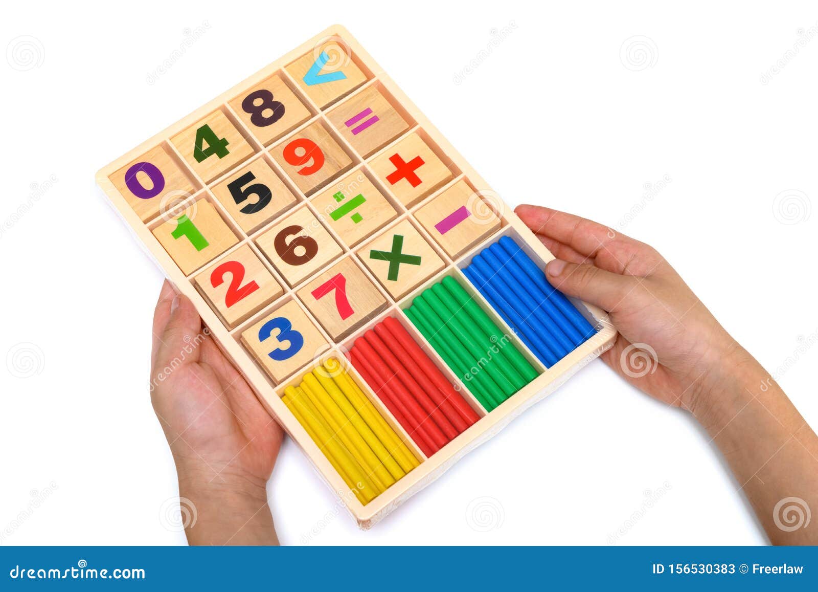 Kid Holding Set of Counting Rods with Number Plates Stock Image - Image ...
