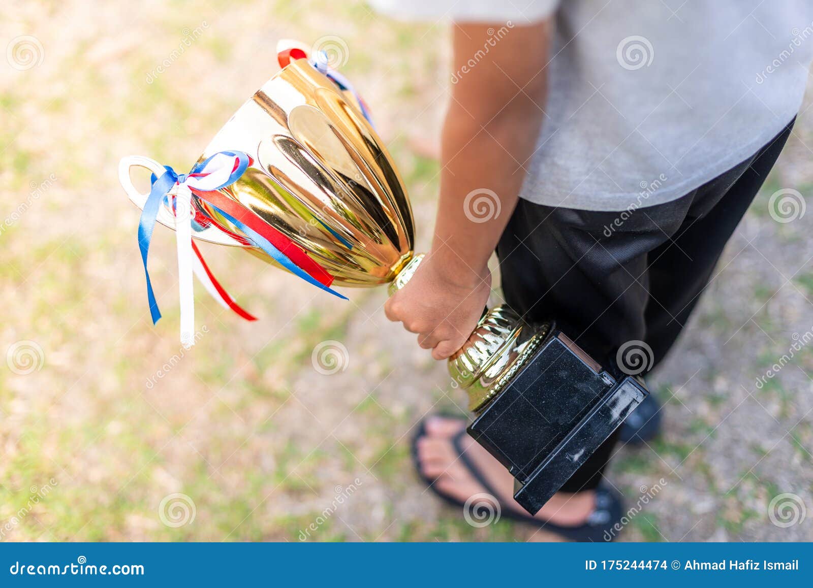 Kid Holding a Trophy. he is a Winner Stock Photo - Image of business ...