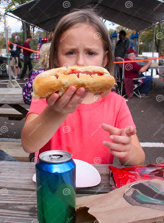 Kid and Hotdog stock image. Image of child, eats, hotdog - 22870673