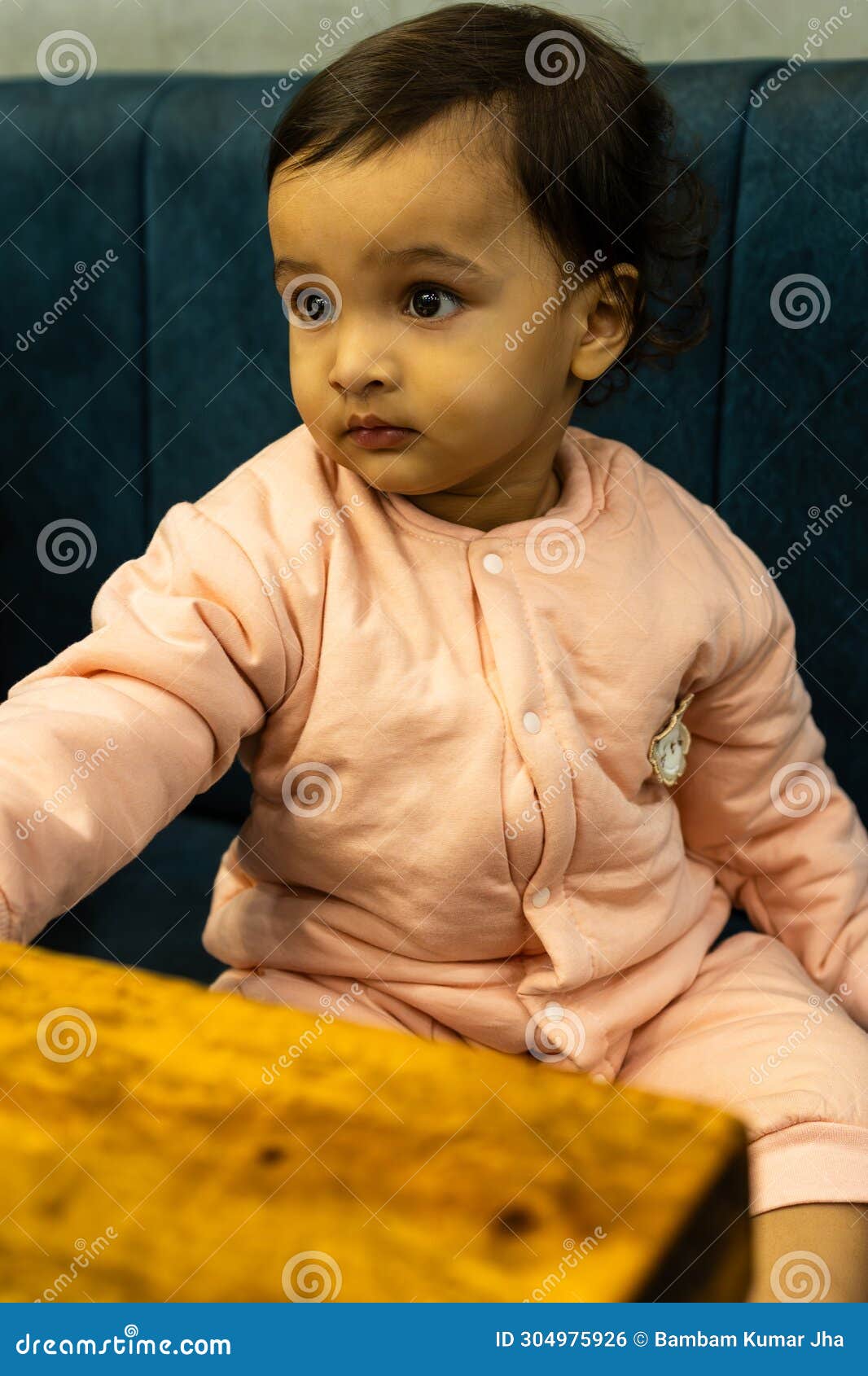 Kid Innocent Face Expression Sitting at Sofa at Night Stock Photo ...