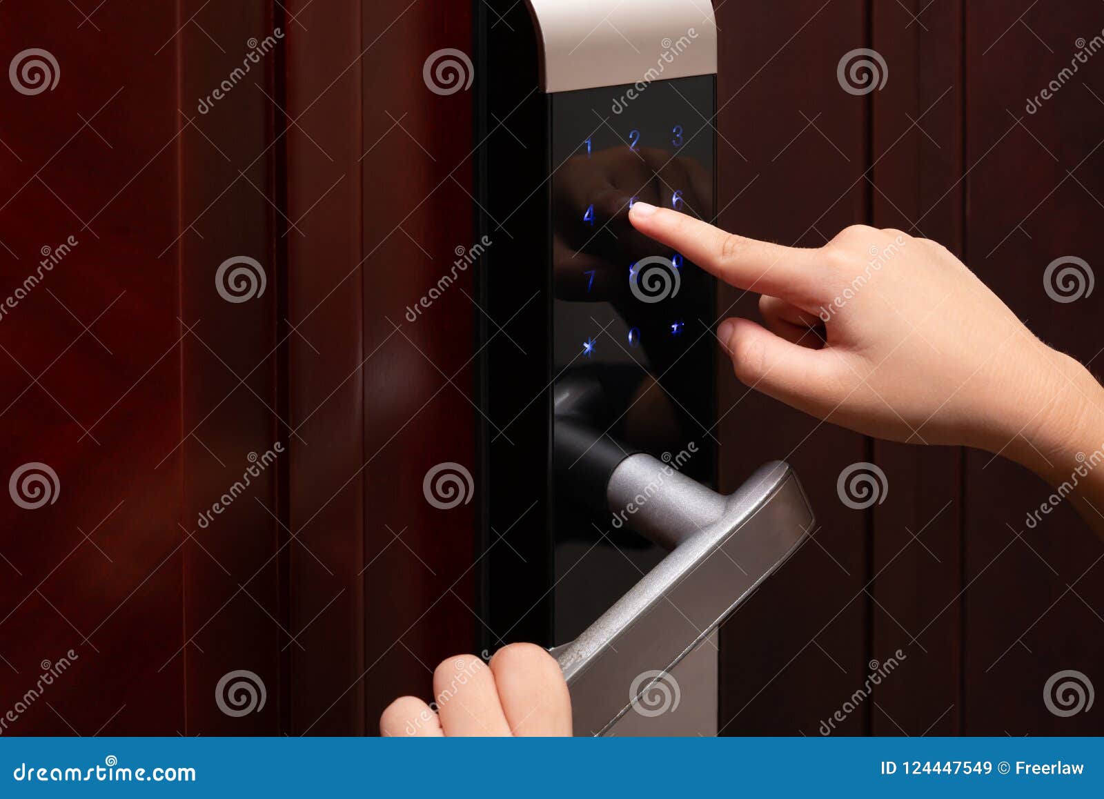 Kid Inputing Passwords on Electronic Door Lock Stock Image - Image of ...