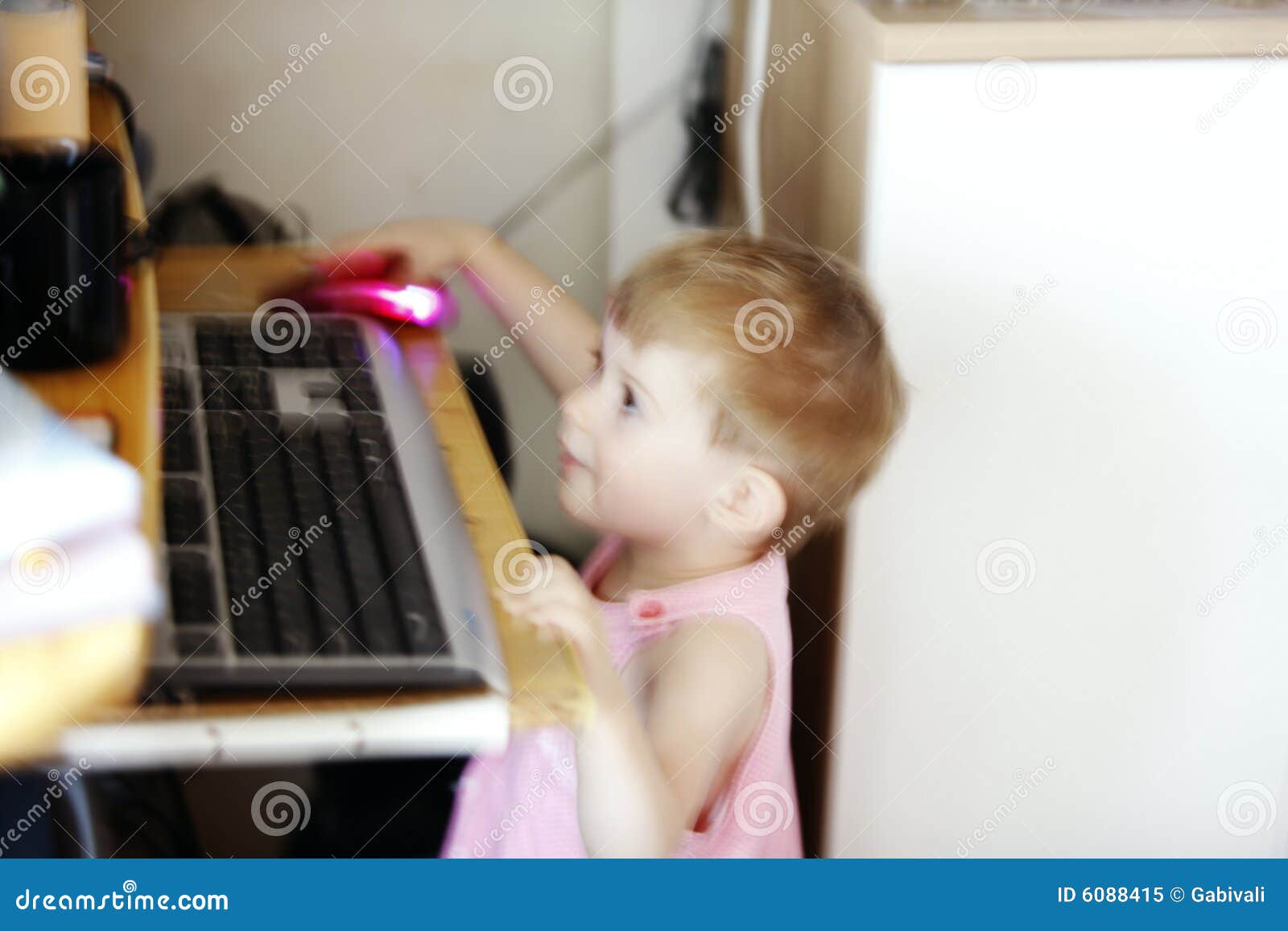 Kid Interested In Computers Picture. Image: 6088415