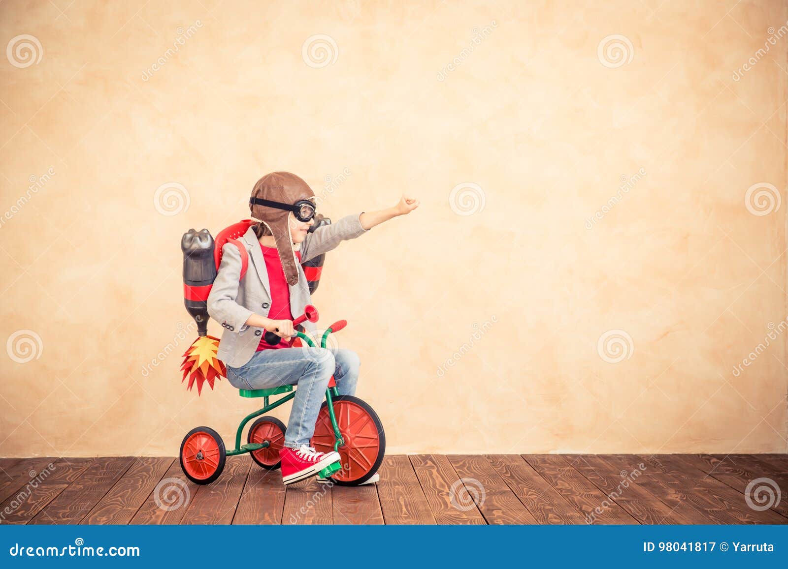Kid with Jet Pack Playing at Home Stock Image - Image of dream, person ...