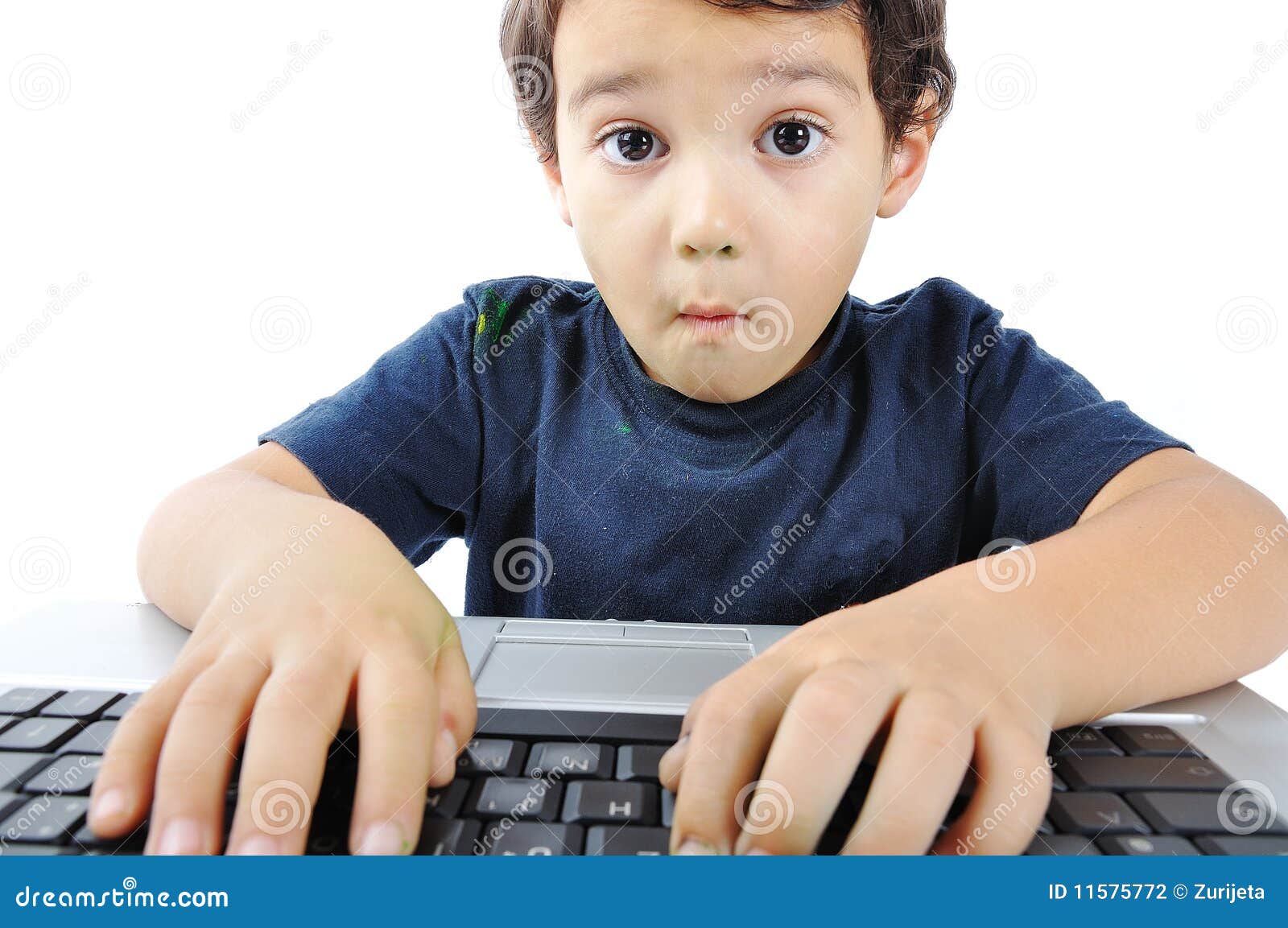 Kid with laptop stock photo. Image of laptop, cute, read - 11575772