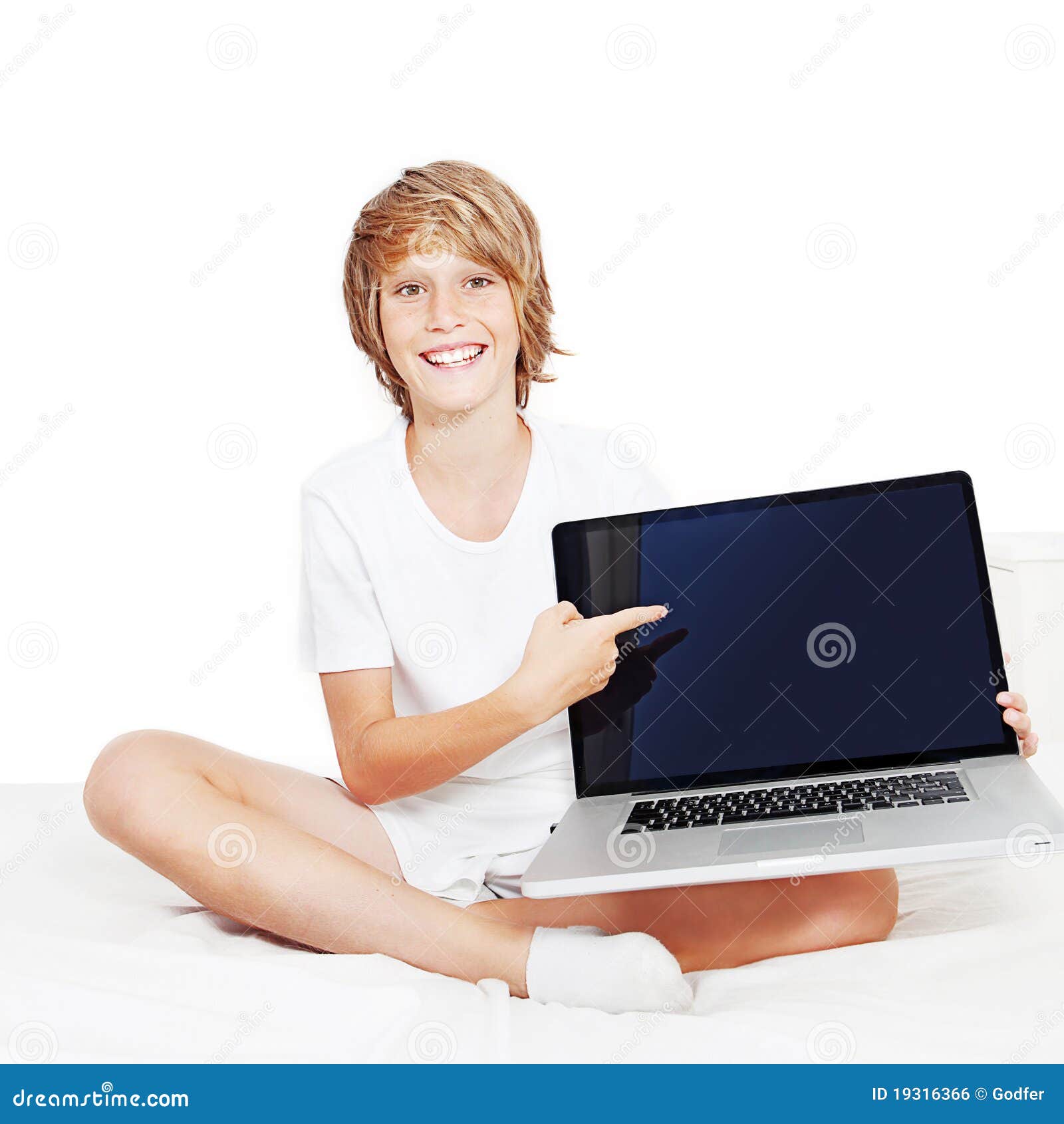 Kid with laptop stock photo. Image of copy, demonstrate - 19316366