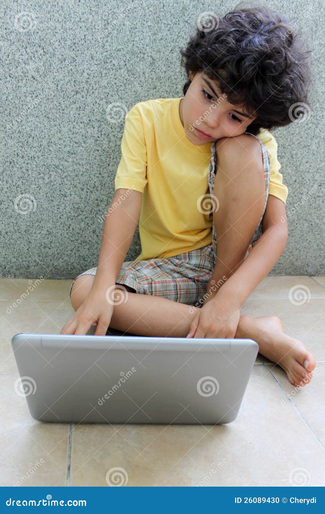 Kid with laptop stock photo. Image of expression, internet - 26089430