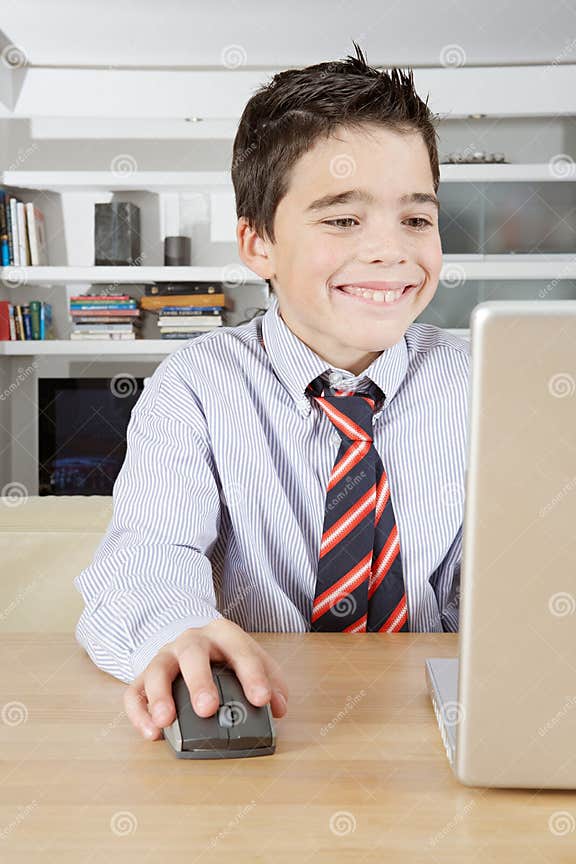 Kid on laptop at home stock image. Image of laptop, indoors - 28832579