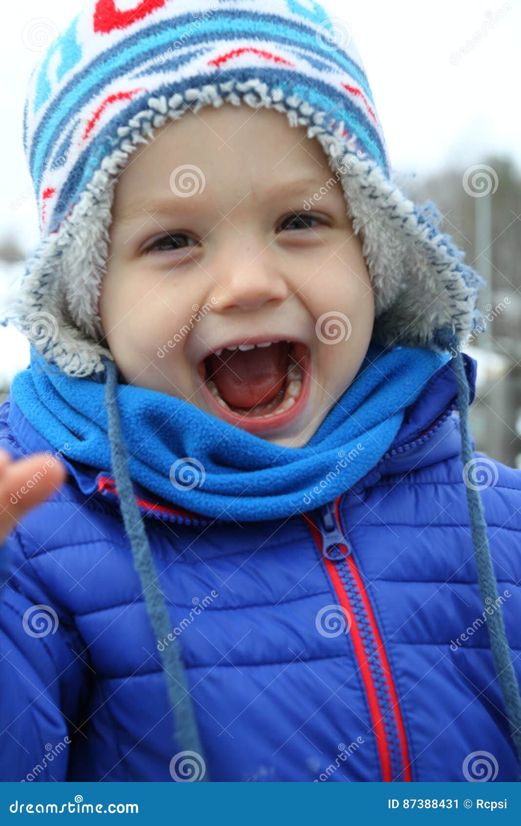 Kid laughing out loud stock image. Image of winter, cold - 87388431