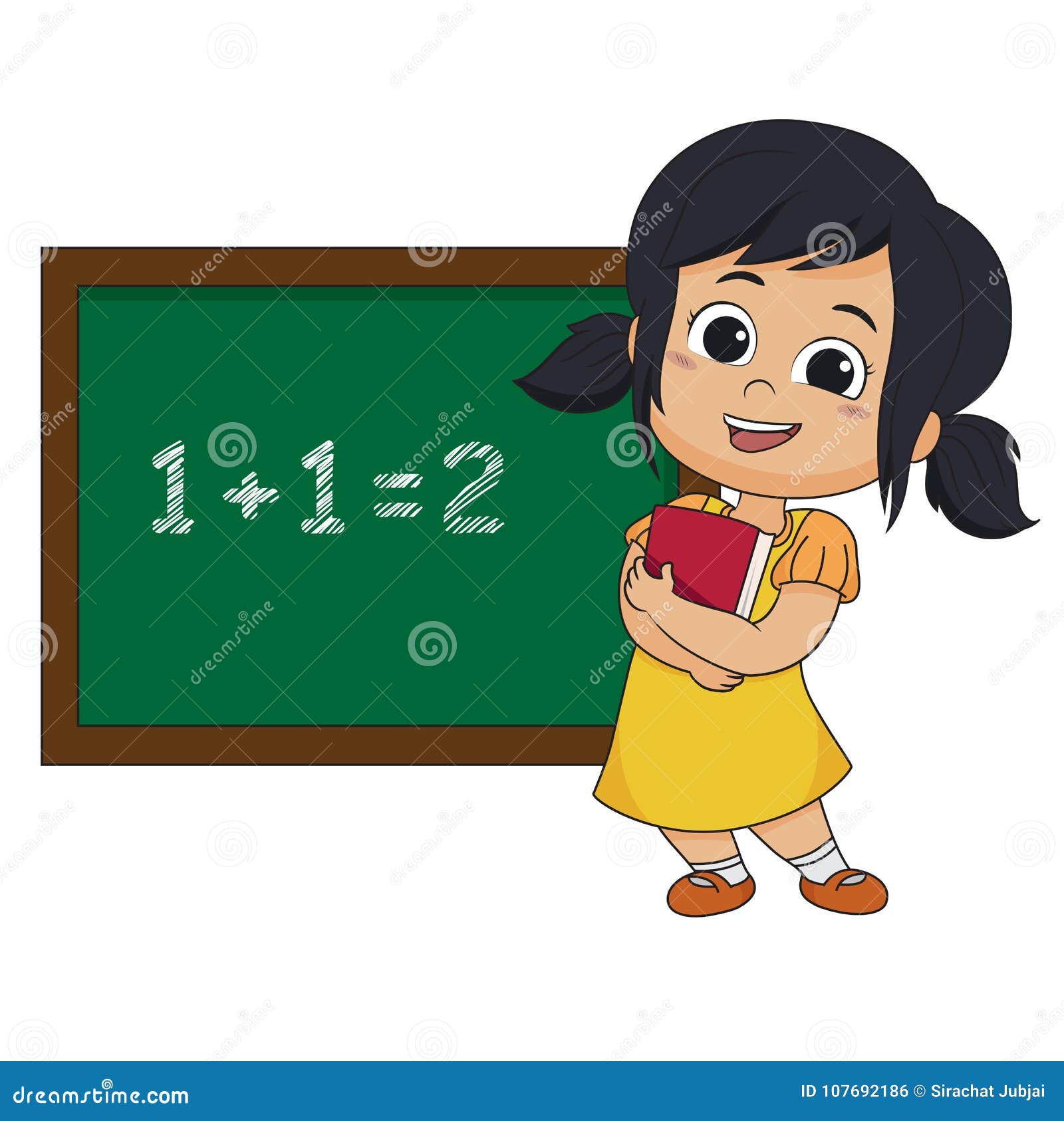 Kid learing math in class. stock vector. Illustration of brains - 107692186