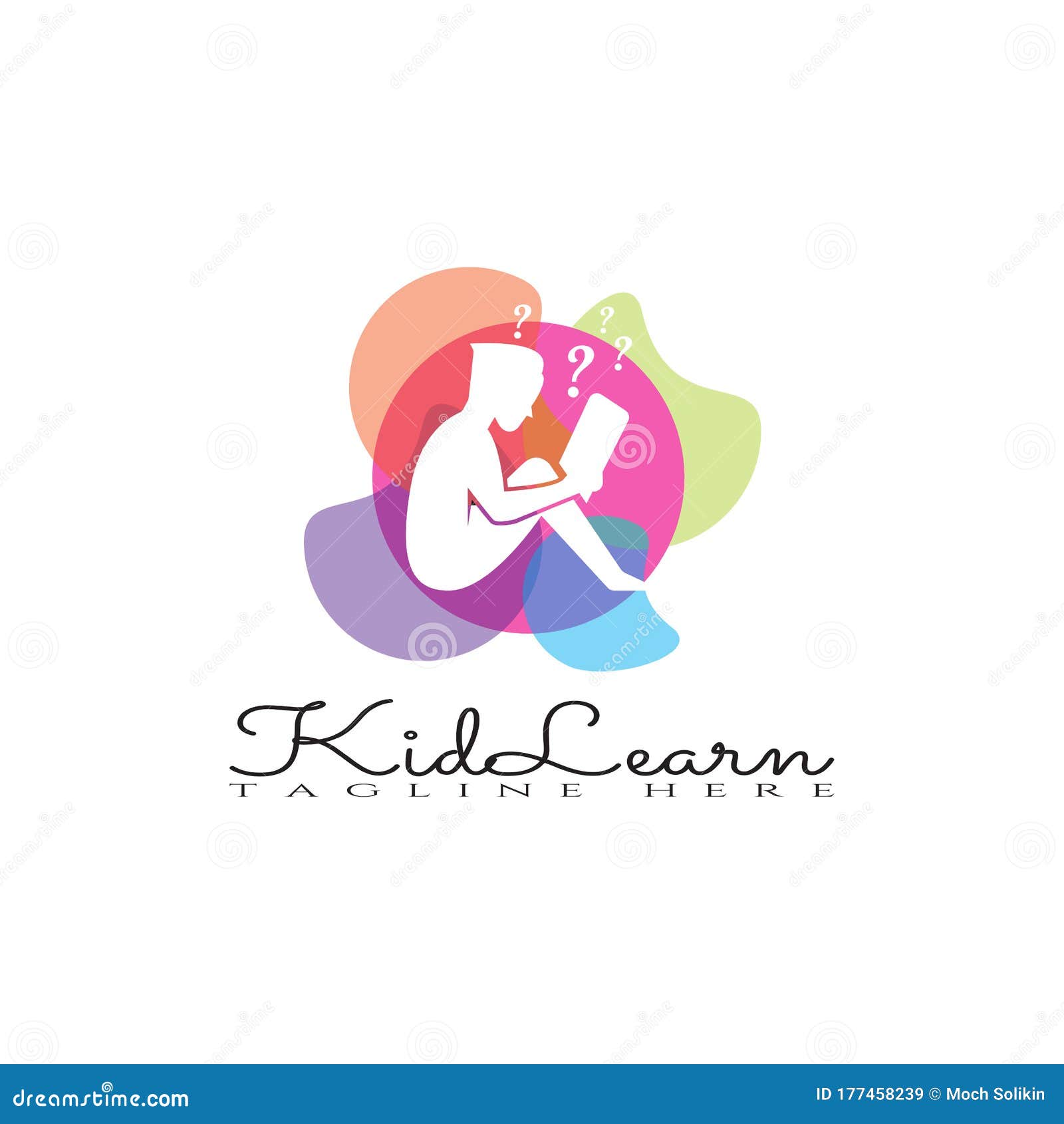 Kid Learning Logo Template,Children Learning Icon Design Stock Vector ...