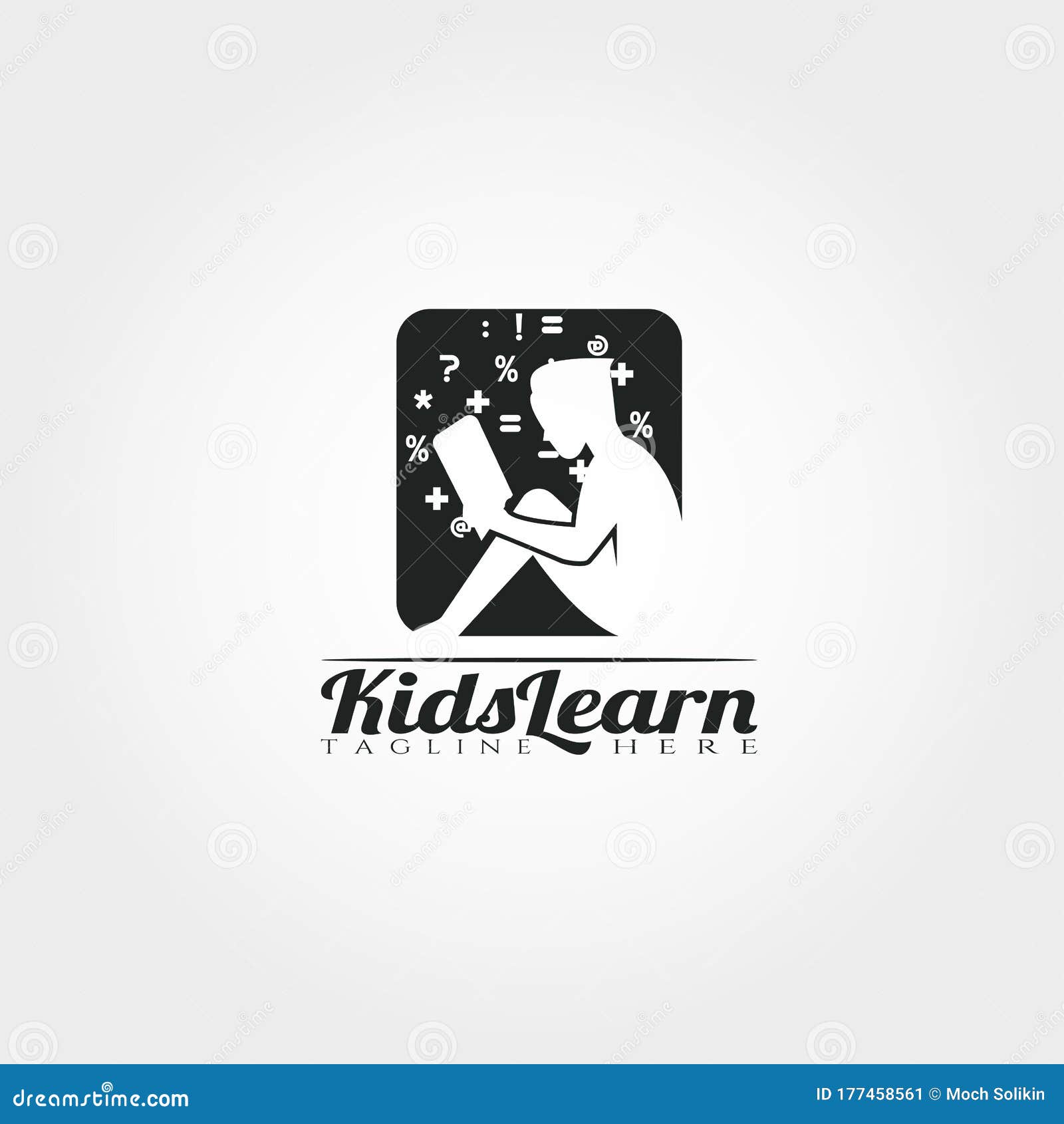 Kid Learning Logo Template,Children Learning Icon Design Stock Vector ...