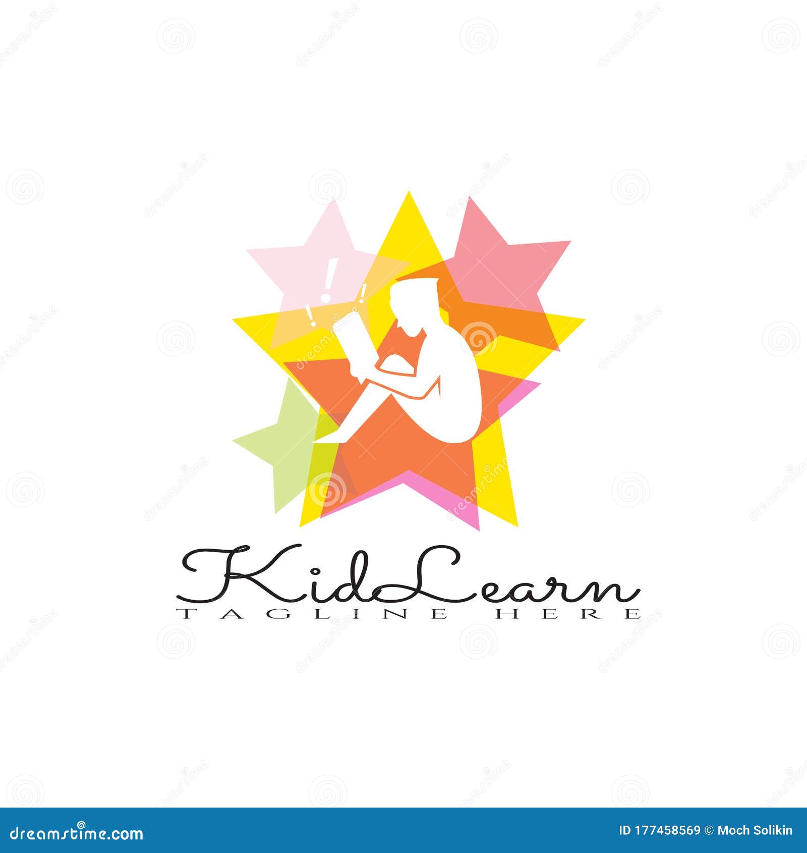 Kid Learning Logo Template,Children Learning Icon Design Stock Vector ...