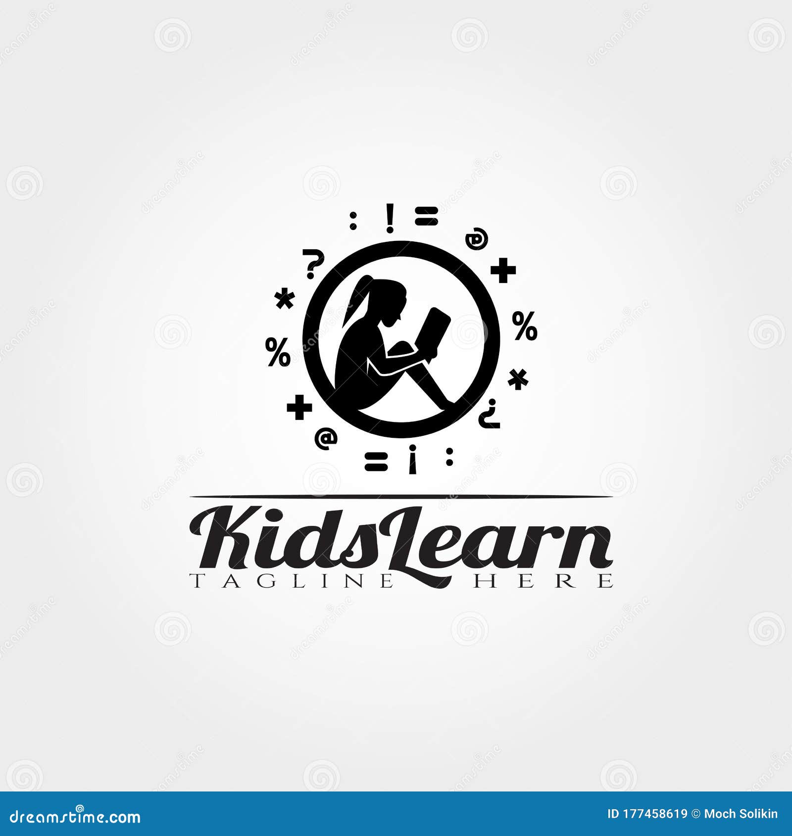Kid Learning Logo Template,Children Learning Icon Design Stock Vector ...