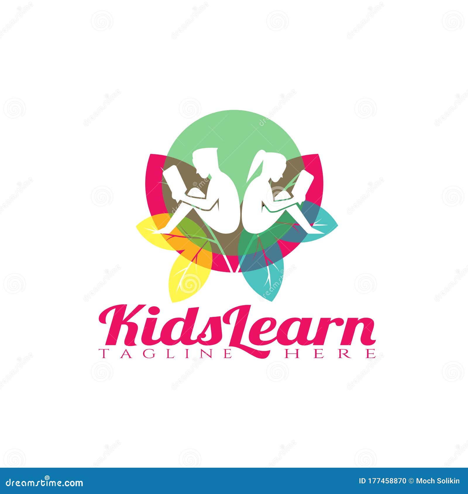 Kid Learning Logo Template,Children Learning Icon Design Stock Vector ...