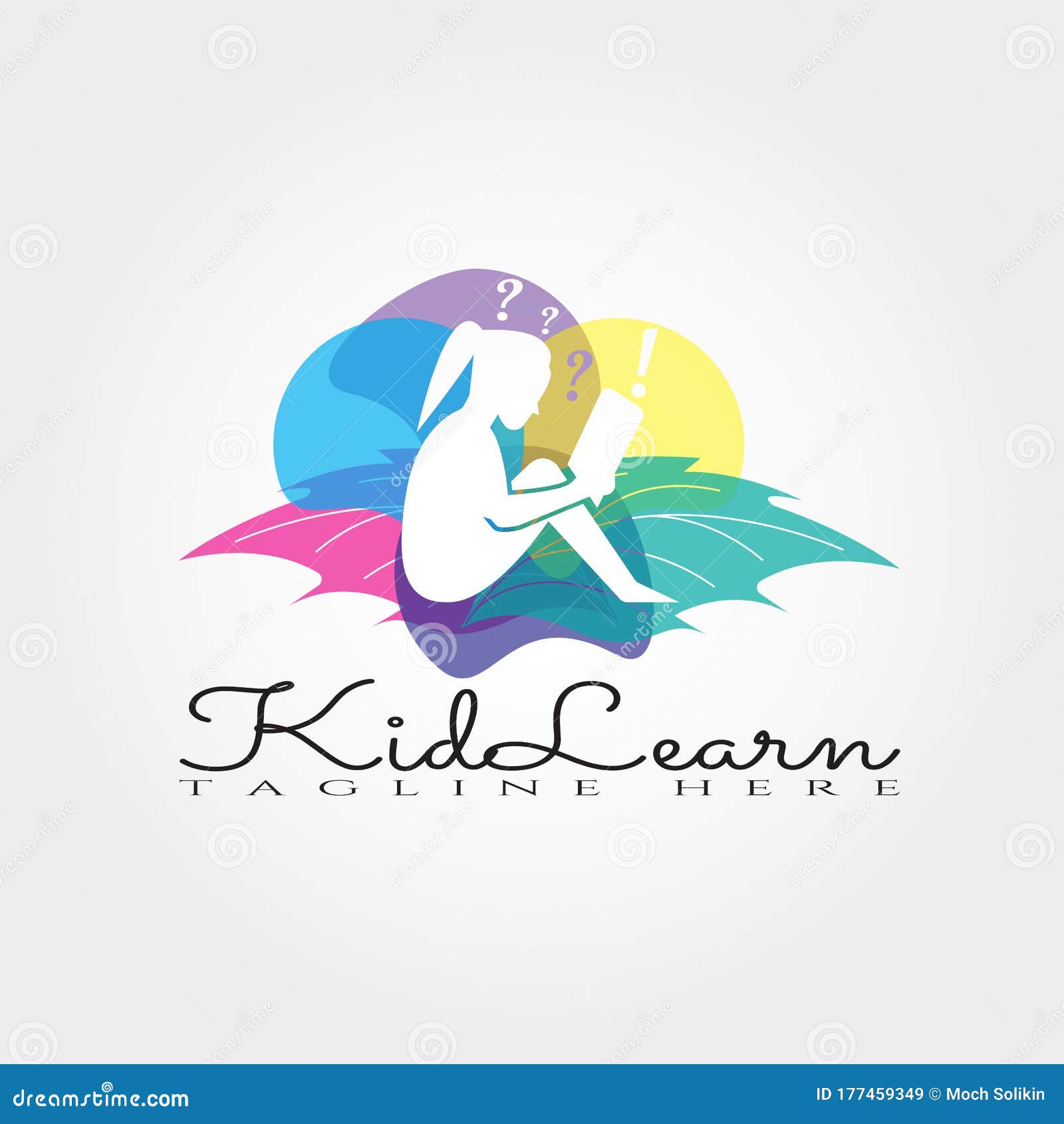 Kid Learning Logo Template,Children Learning Icon Design Stock Vector ...