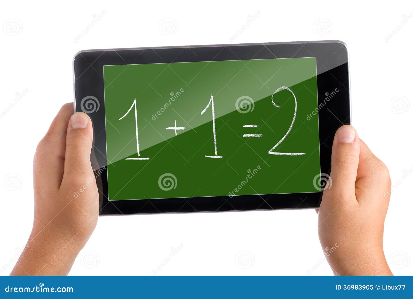 Kid Learning Math with Tablet Stock Image - Image of playing, hands ...