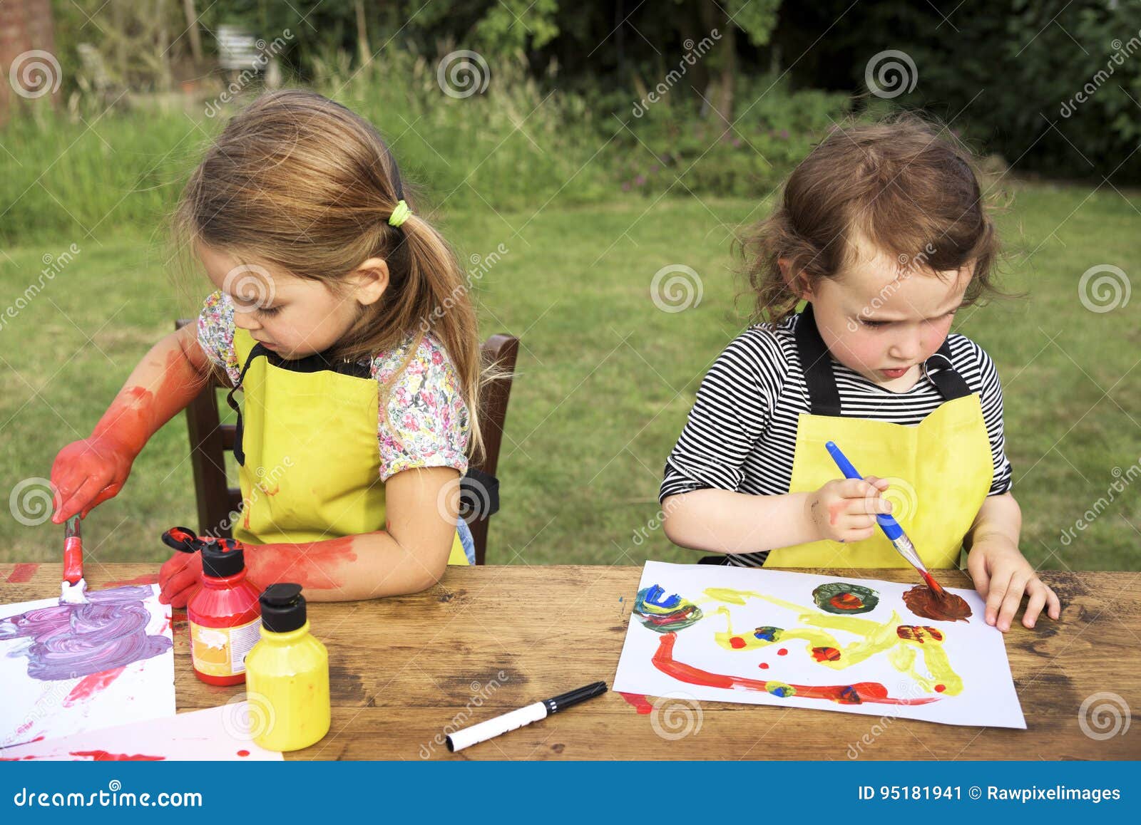 Kid Learning Painting Drawing Art Concept Stock Image - Image of ...